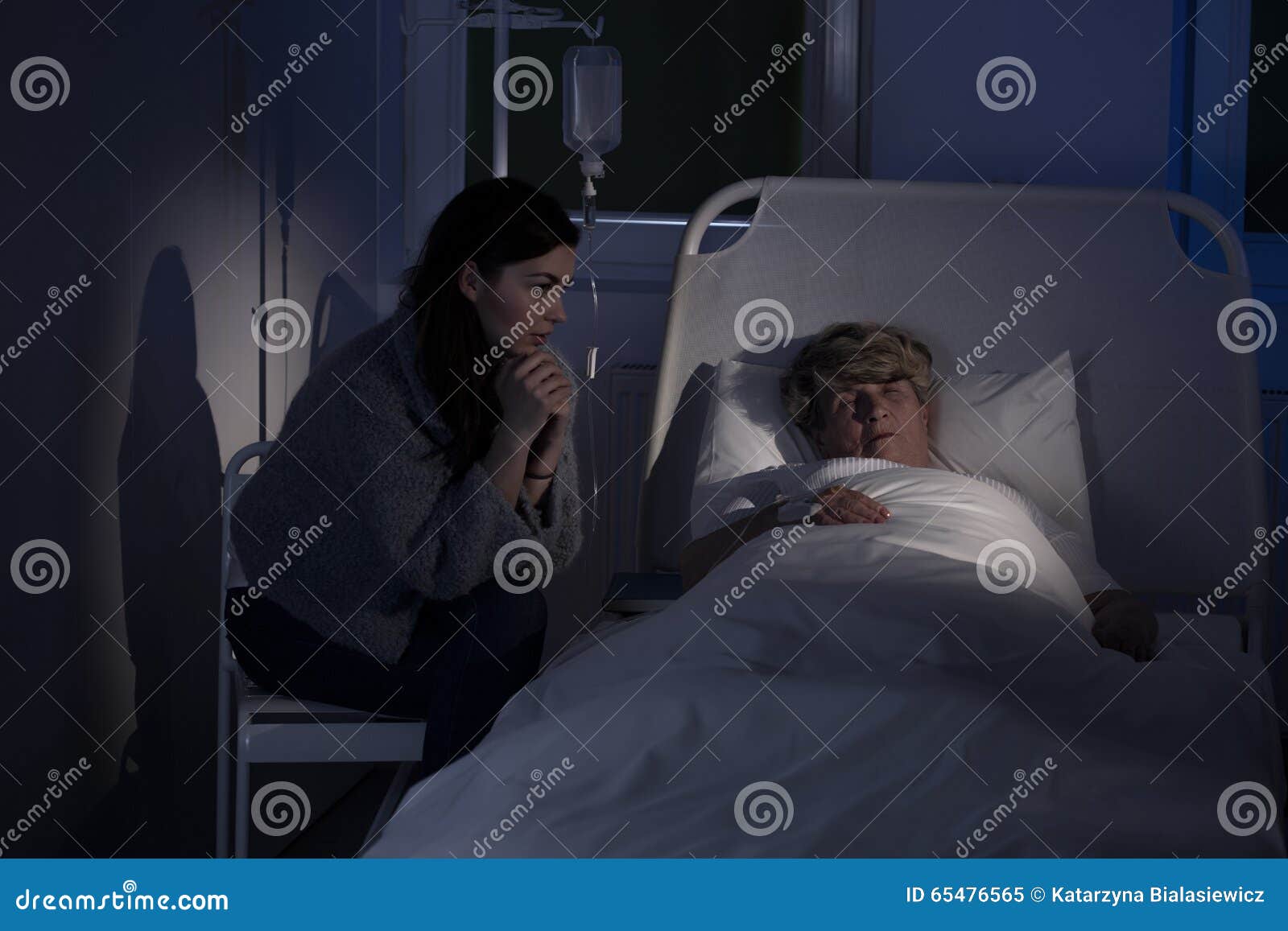 Caregiver Sitting by Patient Stock Image - Image of people, hospital ...