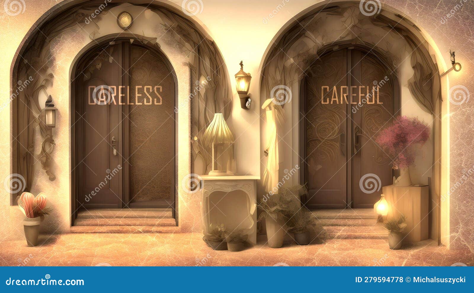 Careless And Careful As Different Choices In Life - Pictured As Words ...