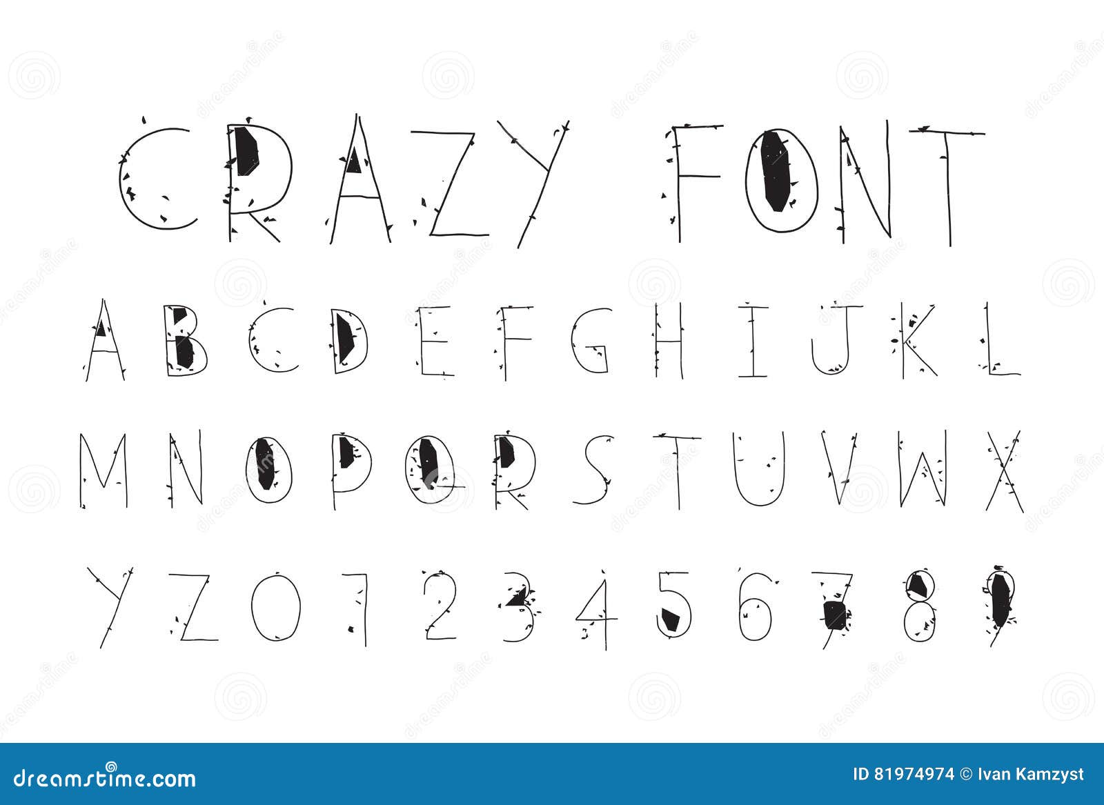 Crazy Font. Mad ABC. Different Letters. Curves Alphabet Vector ...