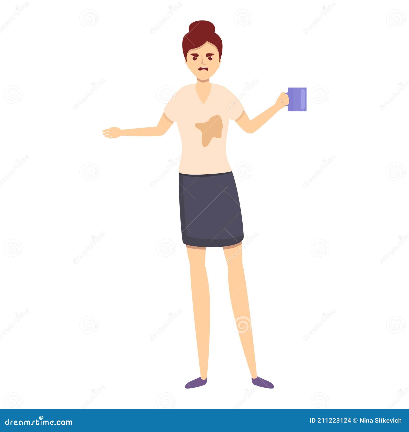 Careless Office Coffee Icon, Cartoon Style Stock Vector - Illustration ...