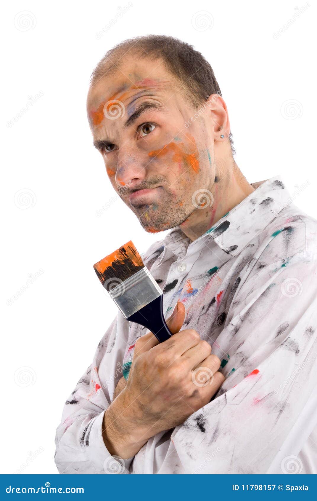 Careless Young Man Covered In Paint Stock Image - Image of painted ...