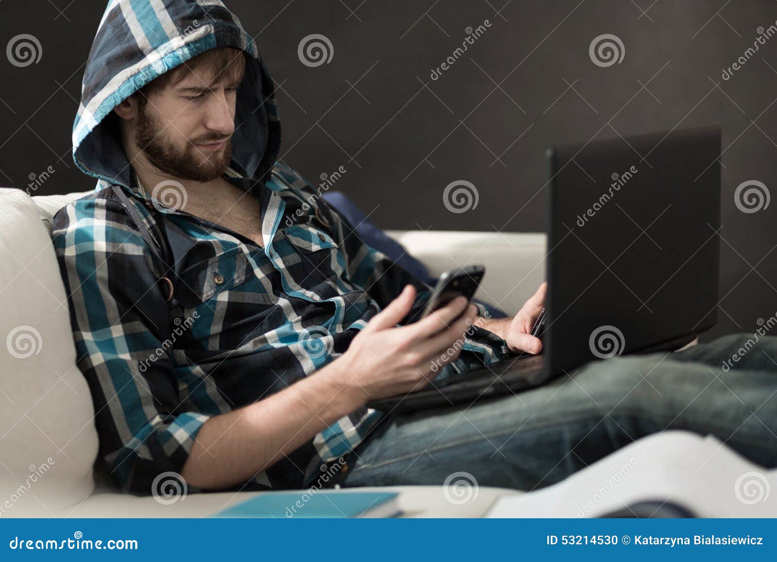 Careless young man stock photo. Image of lazy, couch - 53214530