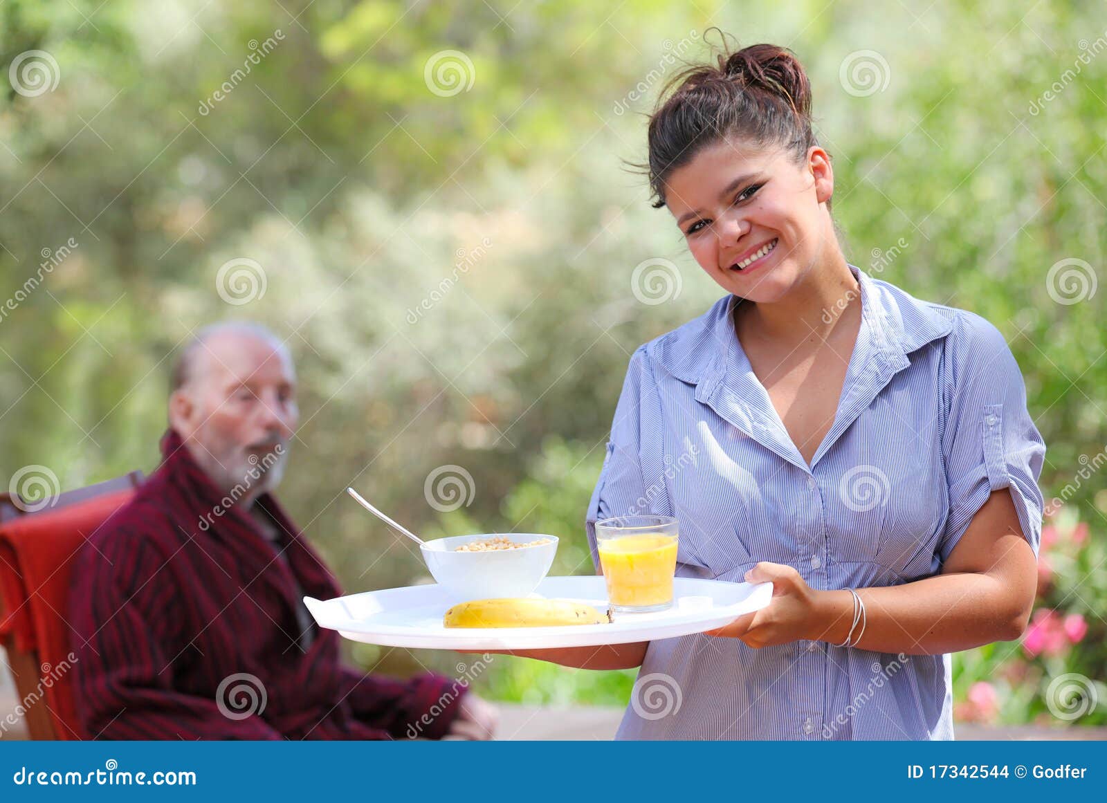 Carer or Nurse Senior Patient Stock Photo - Image of juice, assisted ...