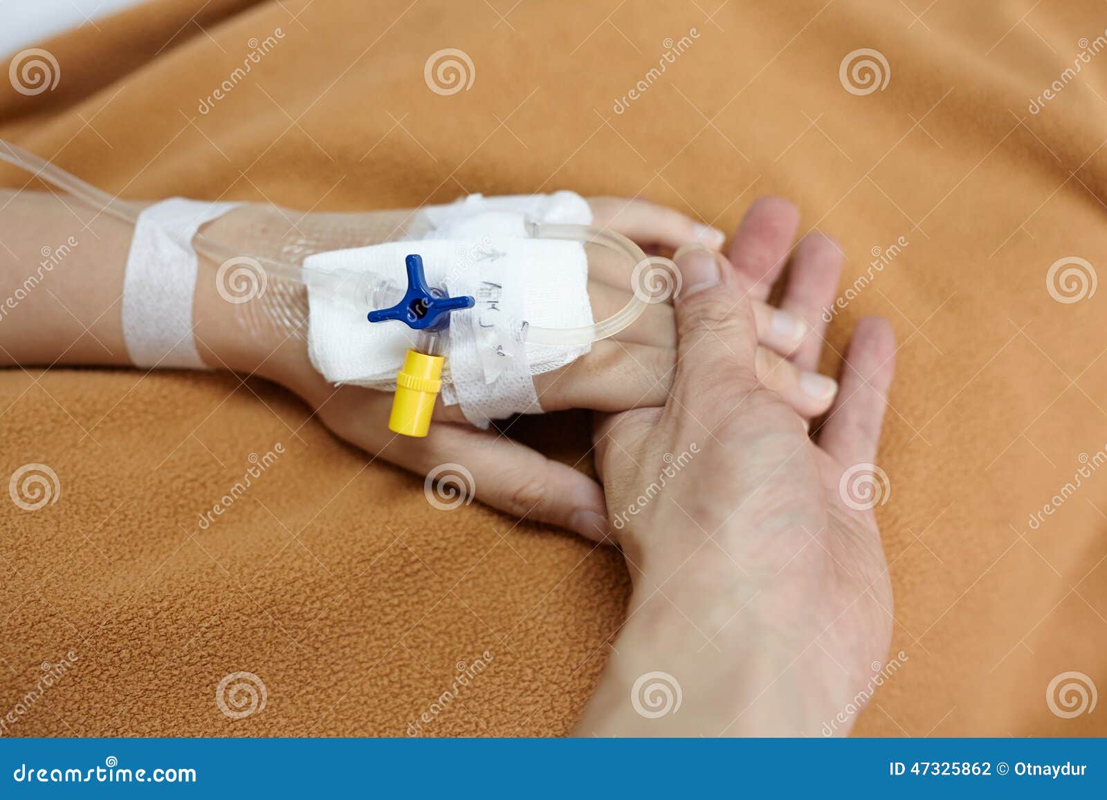 Caress for the sick stock photo. Image of illness, catheters - 47325862