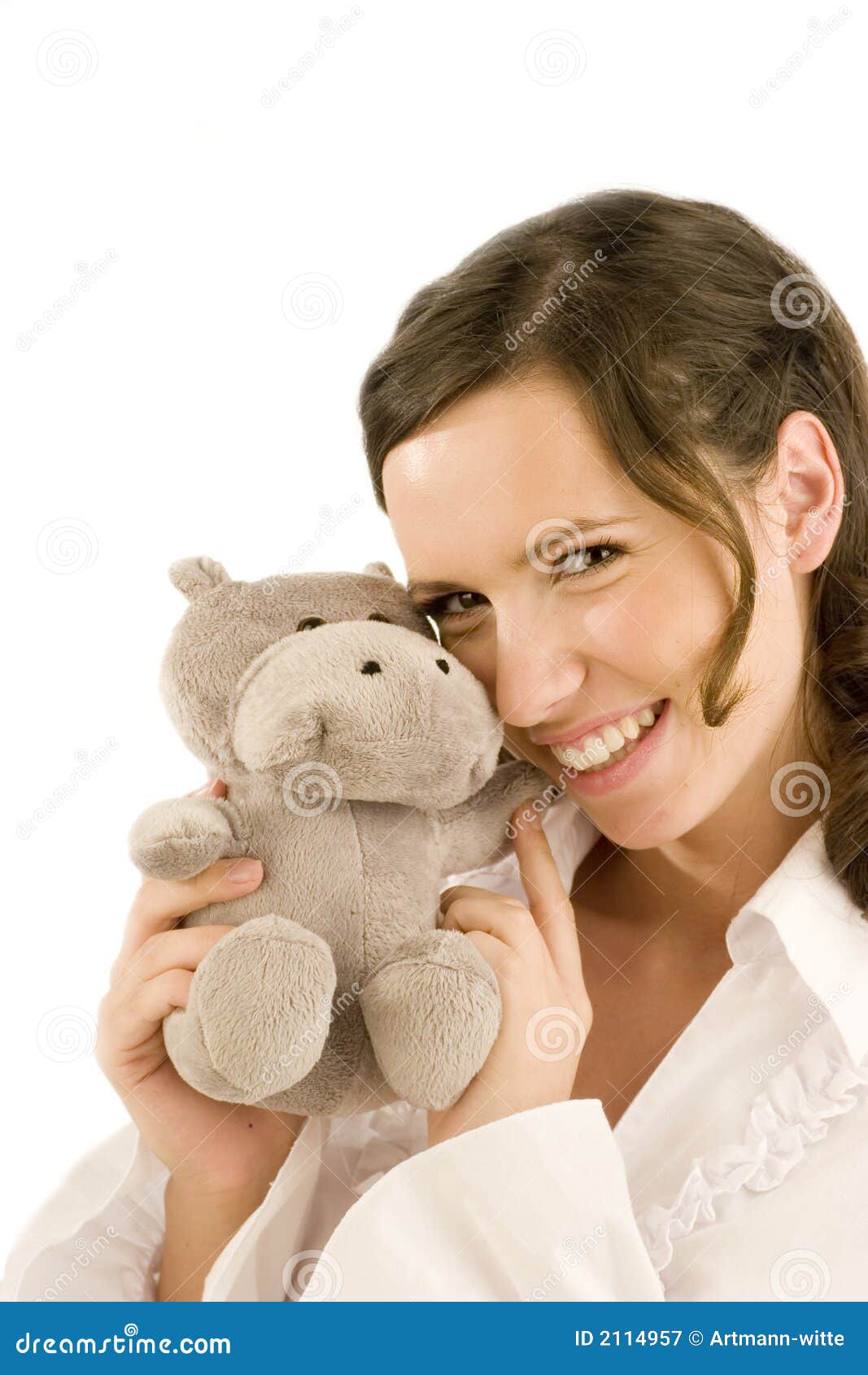 Caressing stock image. Image of young, girl, animal, brown - 2114957
