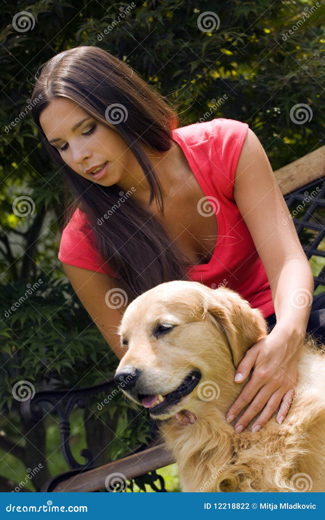 Caressing the dog stock photo. Image of animal, vertical - 12218822