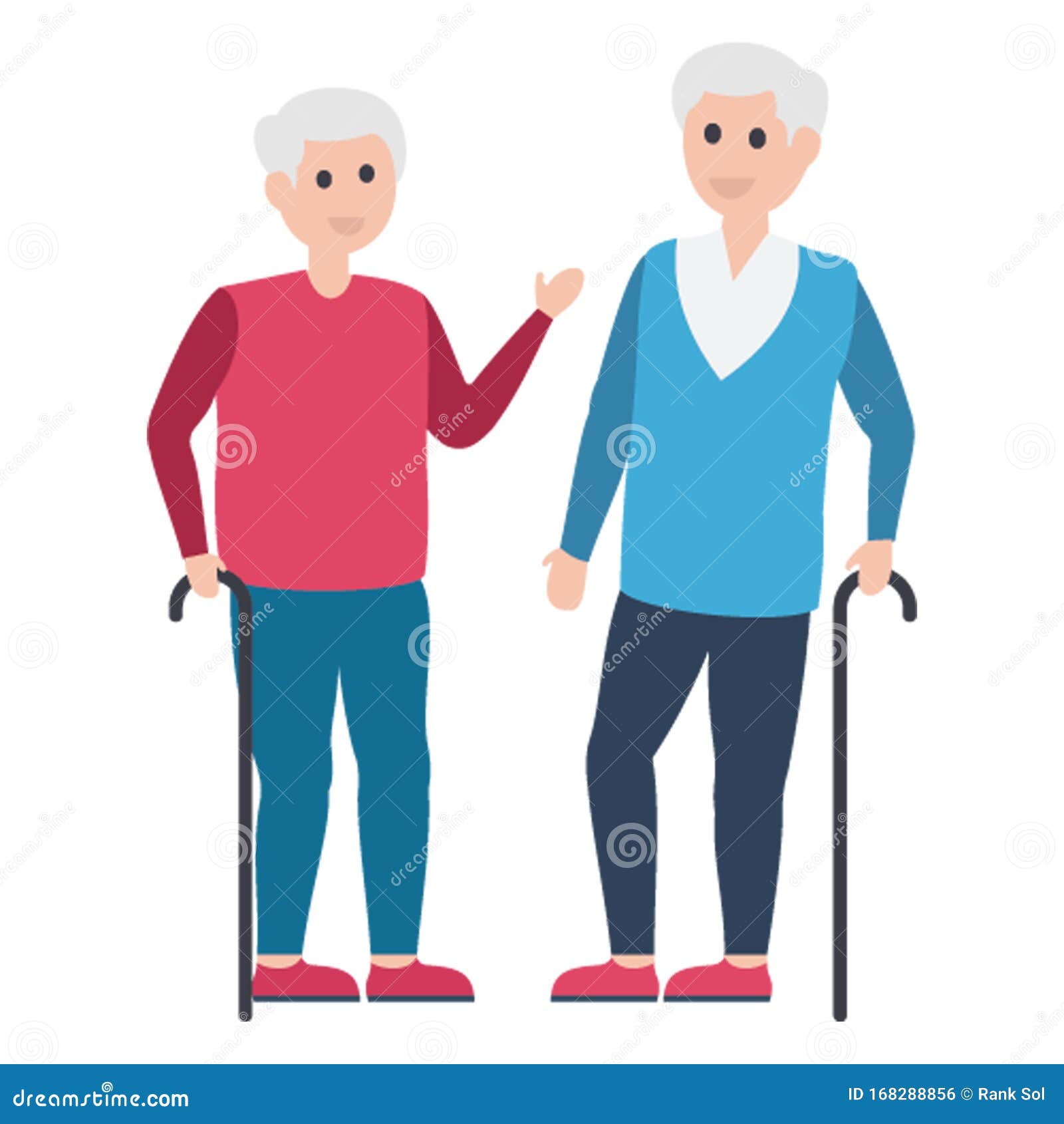 Caretaker, Elderly Vector Illustration Icon Which Can Be Easily ...