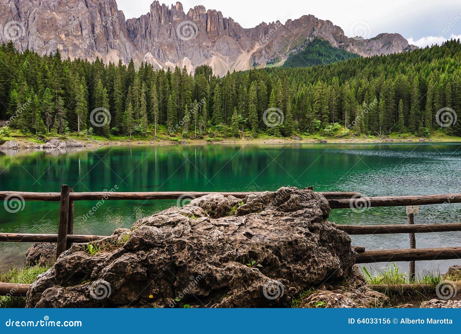 Carezza Lake stock photo. Image of fuss, italia, dolomiti - 64033156
