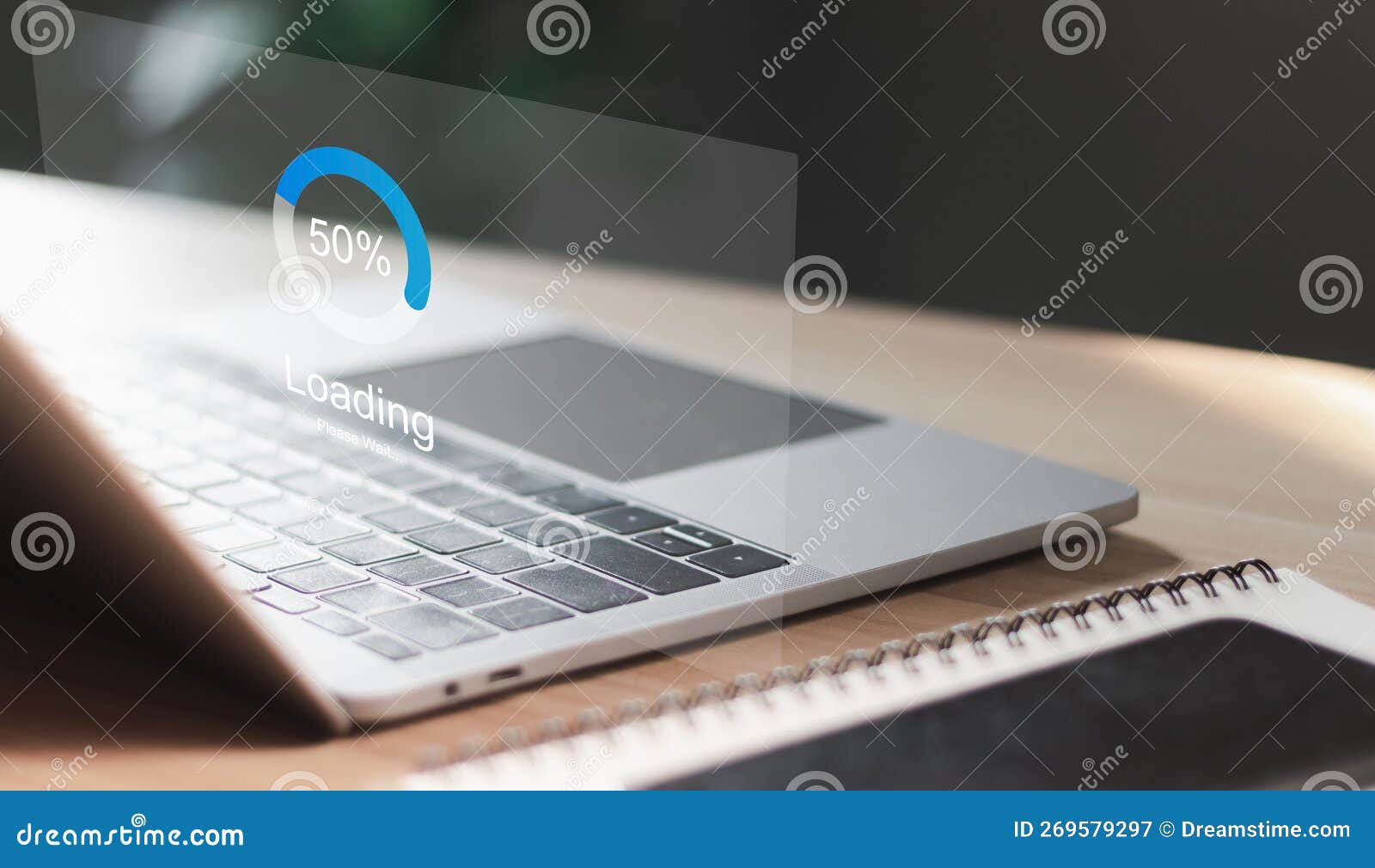 Cargando Barra De Carga Esperando En La Pantalla De Interfaz Virtual ...