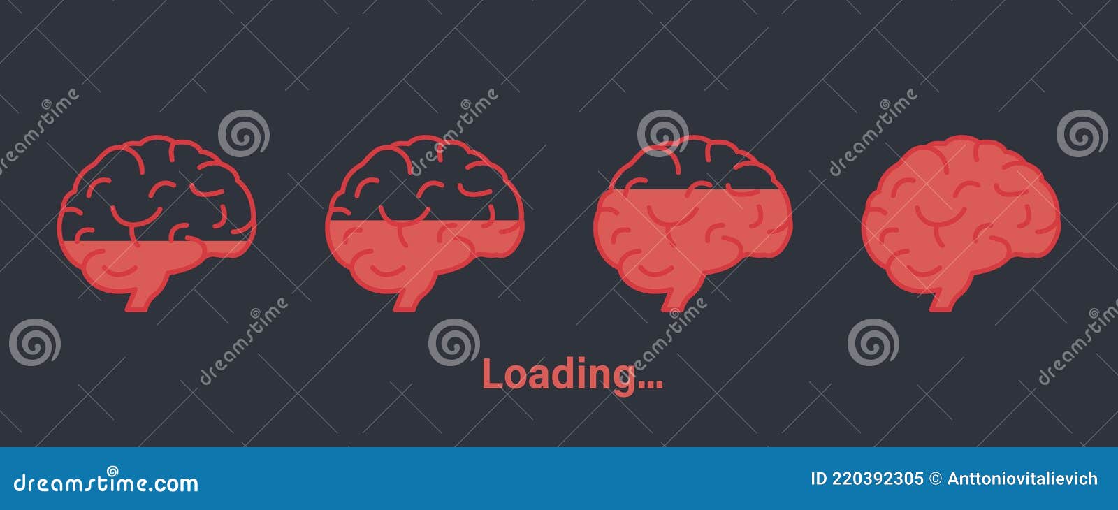 Cargando Icono Cerebral. Concepto De Impulso Cerebral. El Conocimiento ...