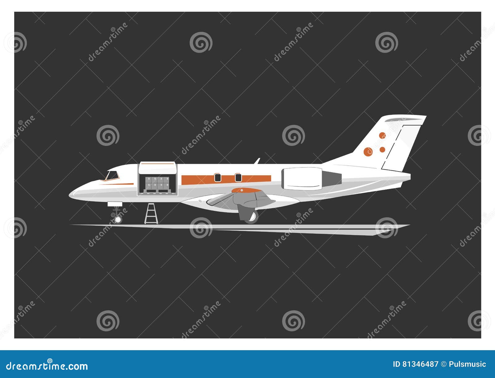 Cargo aircraft stock vector. Illustration of black, freighter - 81346487