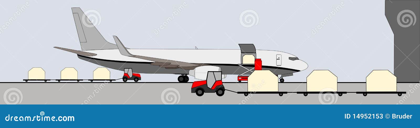 Cargo aircraft on the ramp stock vector. Illustration of aero - 14952153