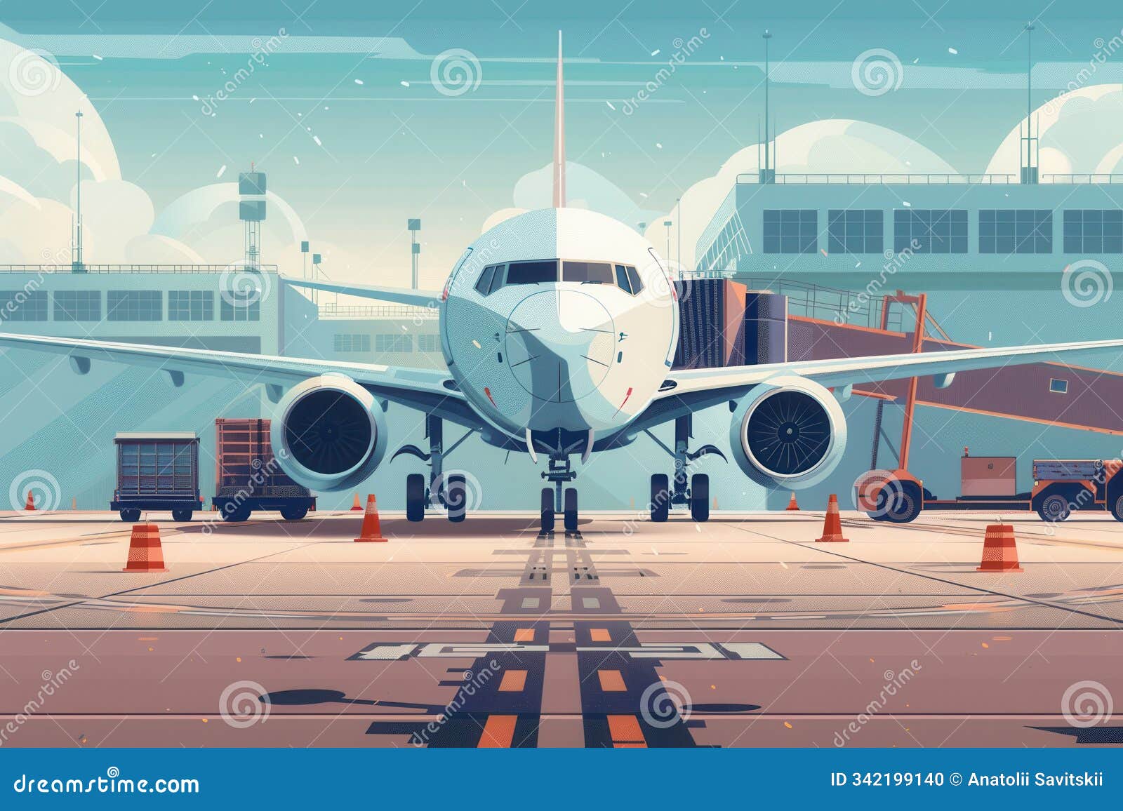 A Cargo Airplane is Parked on the Runway, Surrounded by Equipment for ...