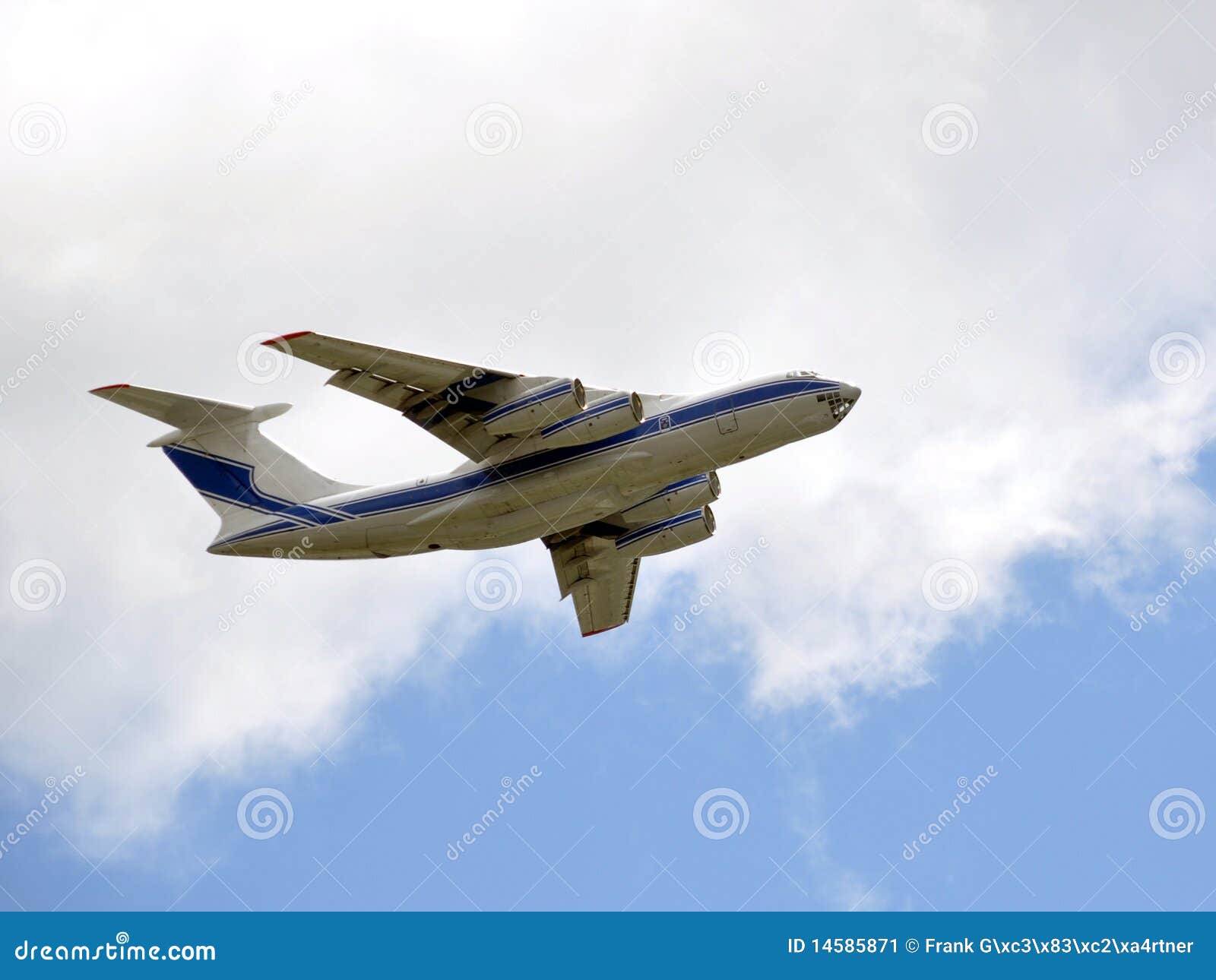 Cargo Airplane Taking Off into Stock Image - Image of engine, blue ...