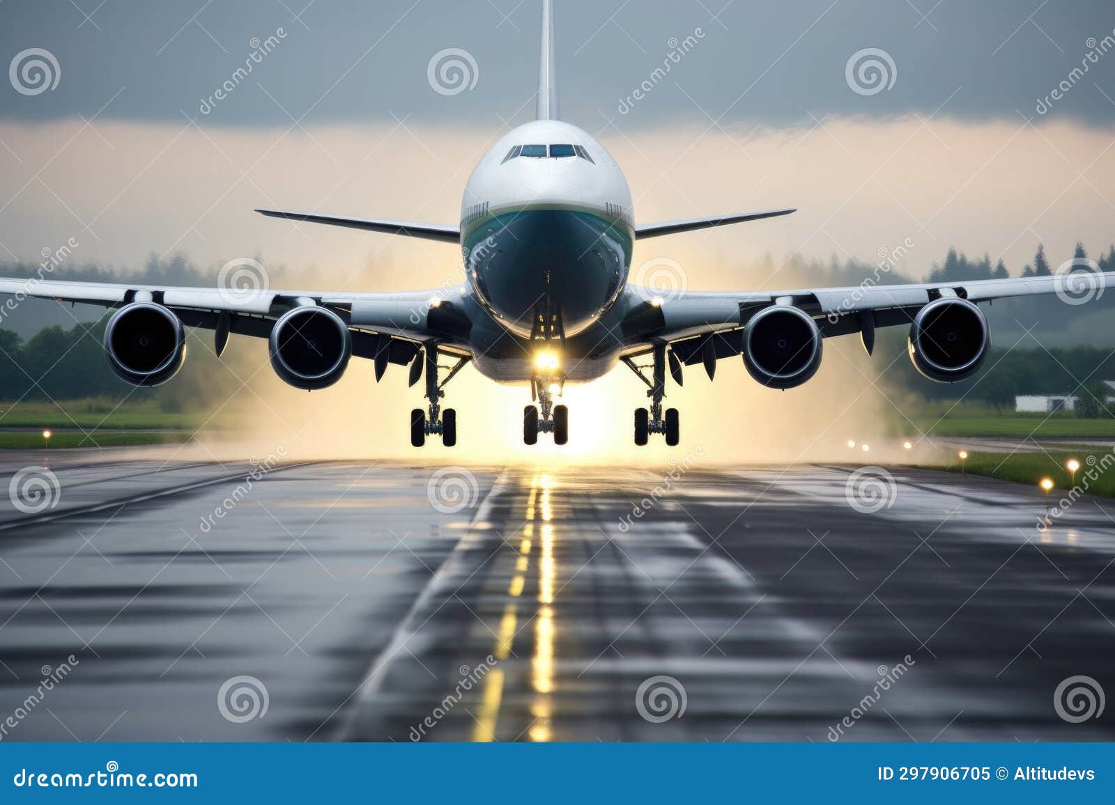 Cargo Airplane Taking Off at a Runway Stock Image - Image of global ...