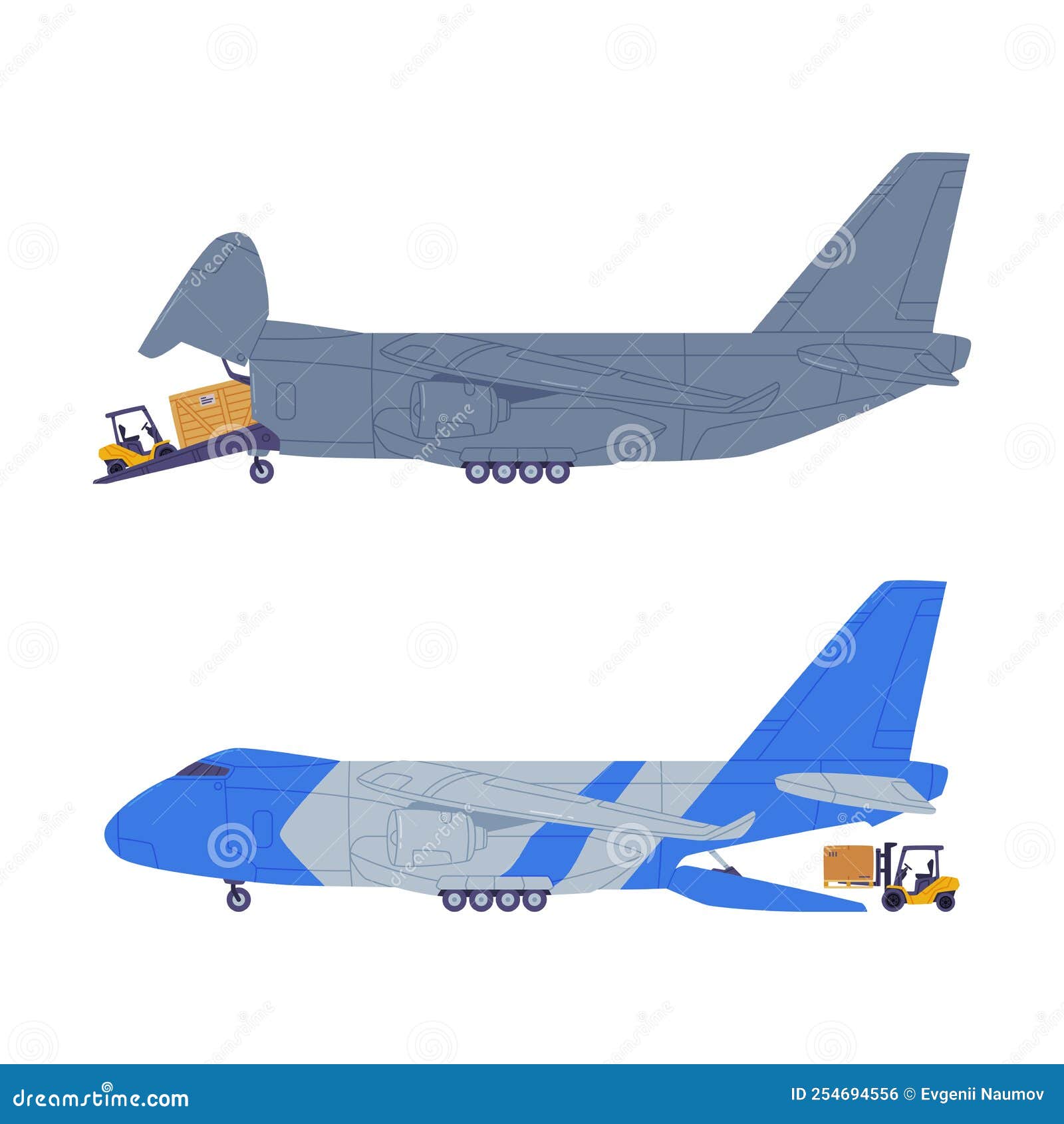 Cargo Airplanes. Global Air Freight Logistic and Transportation Flat ...
