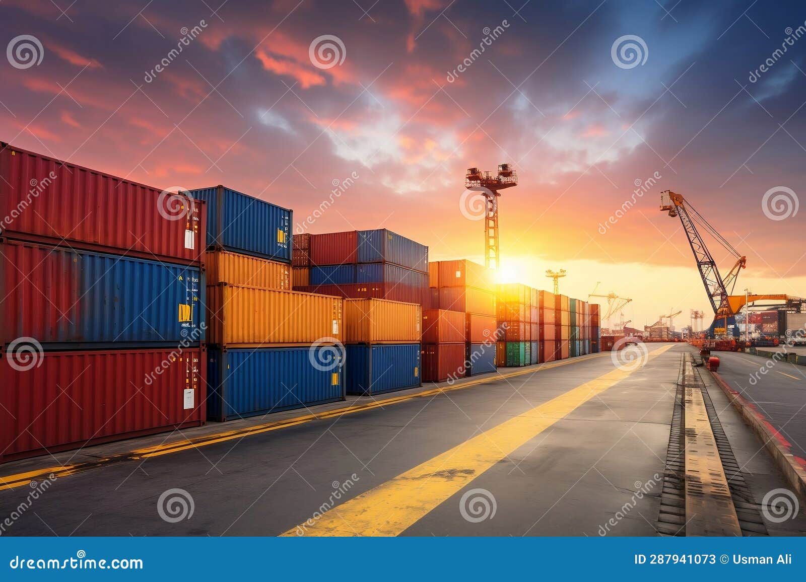 Cargo Background in Container Freight Ships. AI Stock Image - Image of ...