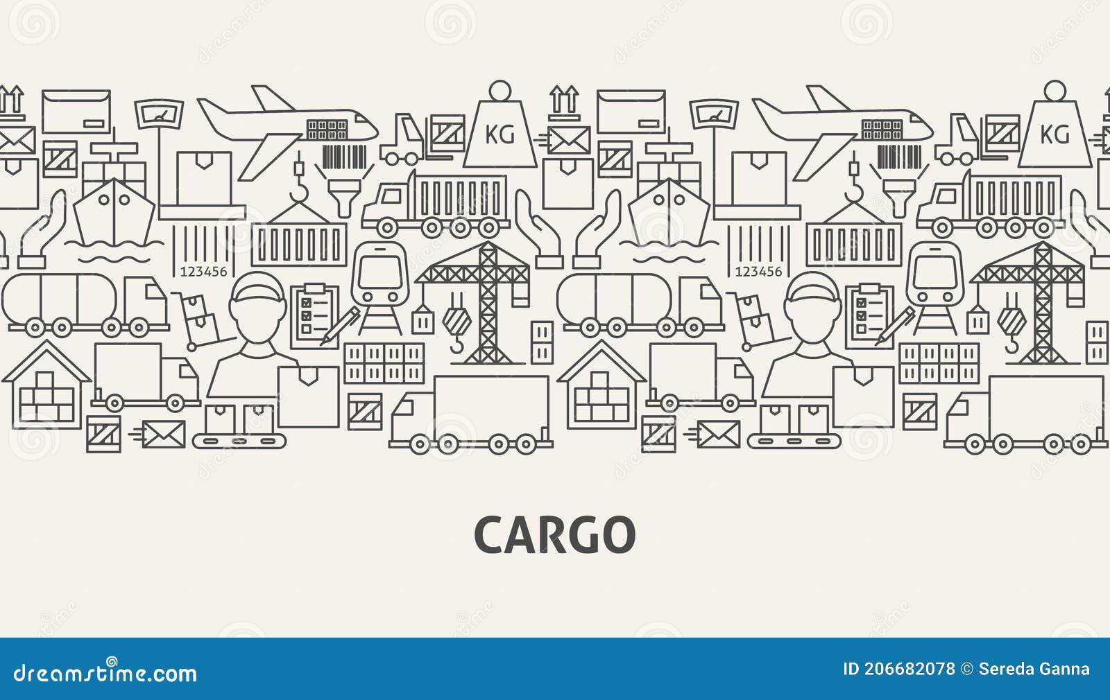 Cargo Banner Concept stock illustration. Illustration of warehouse ...