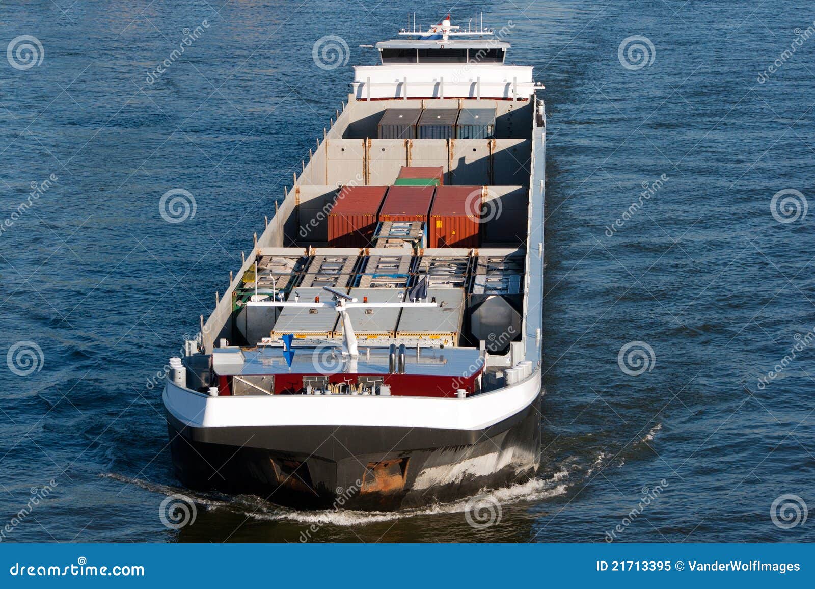 The Cargo Barge Floats On The River Royalty-Free Stock Photography ...