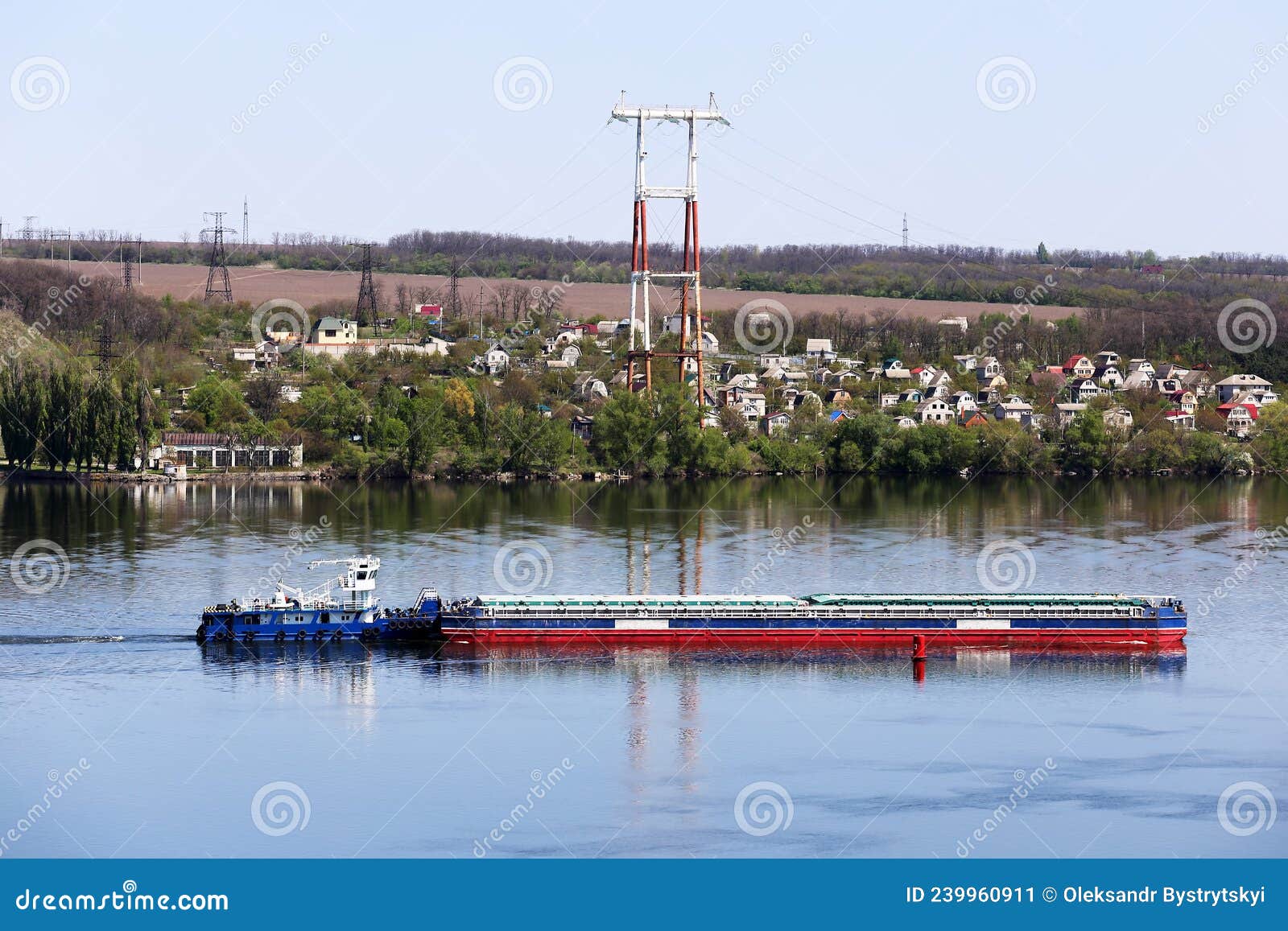Cargo Barge Floats on the River Editorial Photo - Image of nature ...