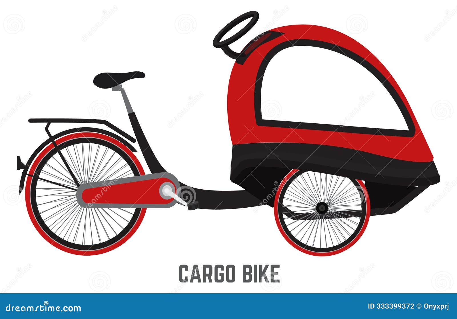 Cargo Bike. Delivery or Courier Bicycle Side View Stock Illustration ...
