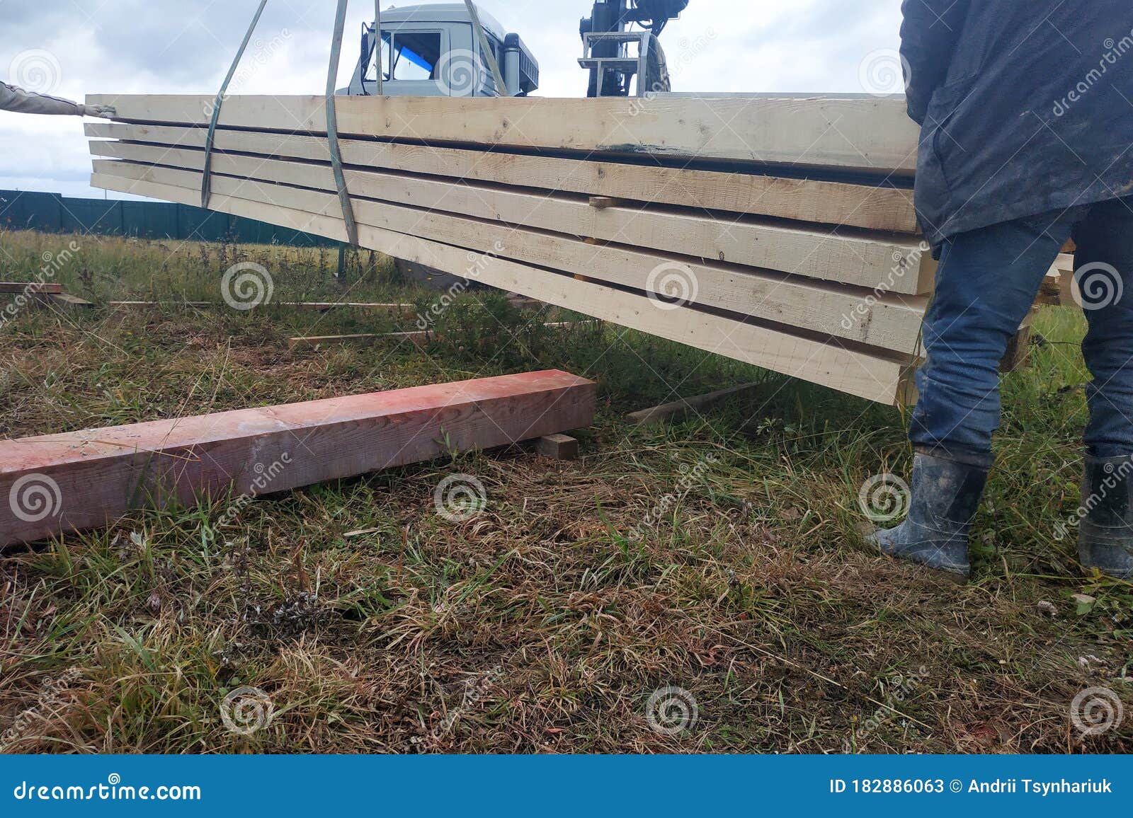 Cargo Boards, Which are Fed To the Construction Site by Crane ...