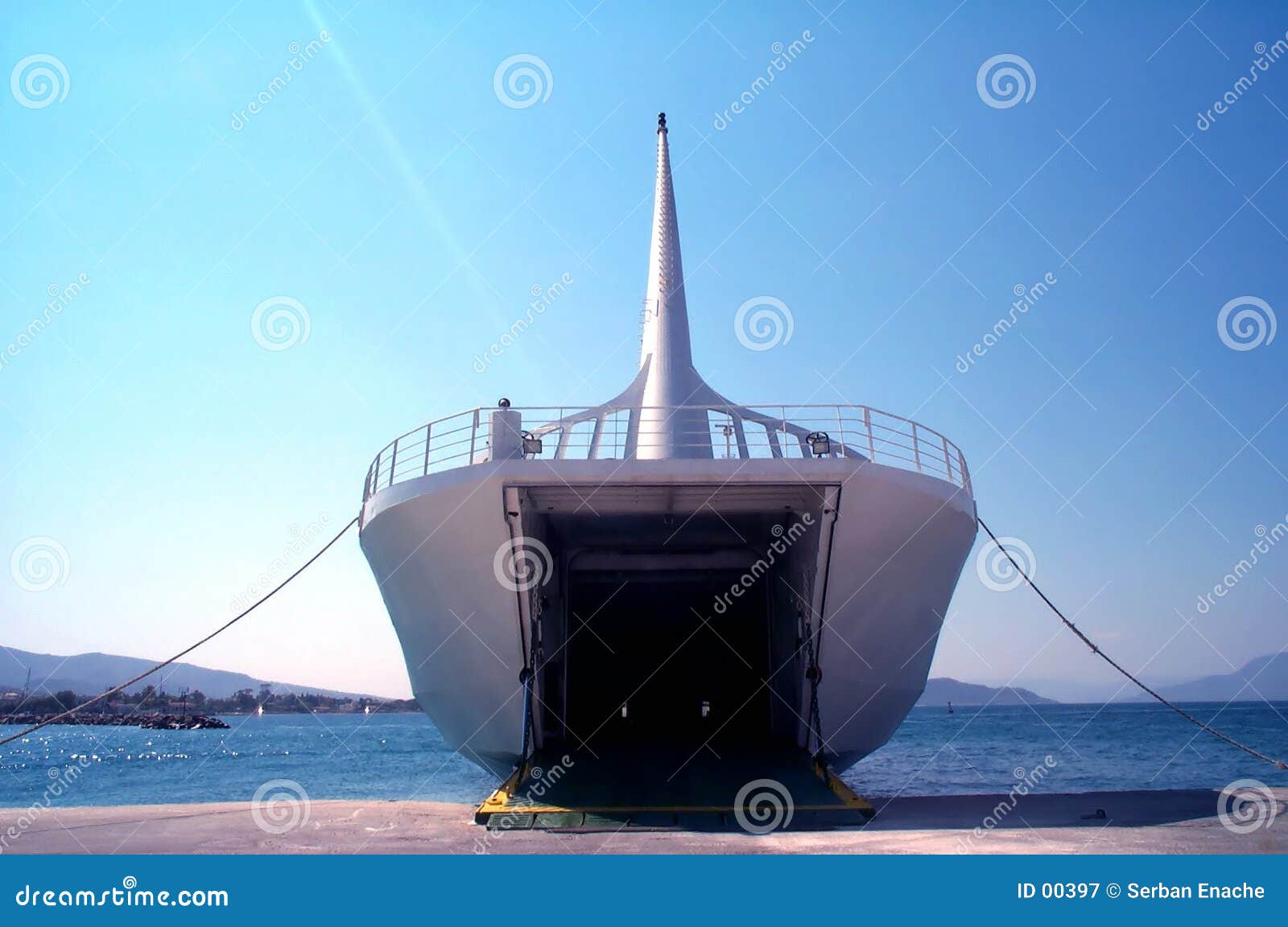 Cargo boat stock image. Image of commerce, anchored, docks - 397
