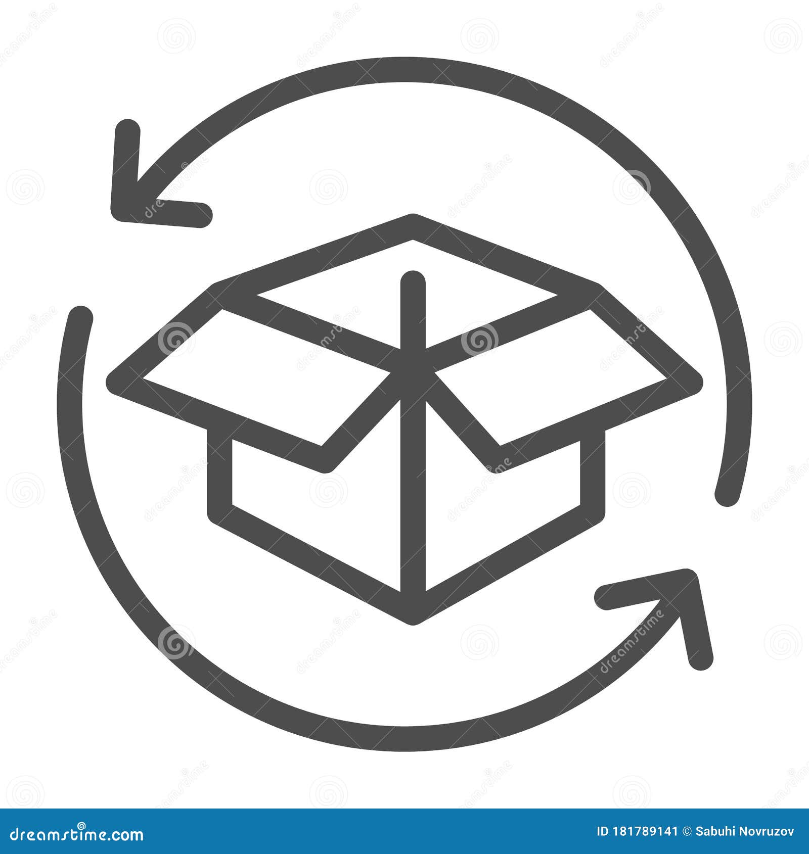 Cargo Box with Arrows Line Icon, Delivery Parcel and Logistics Freight ...