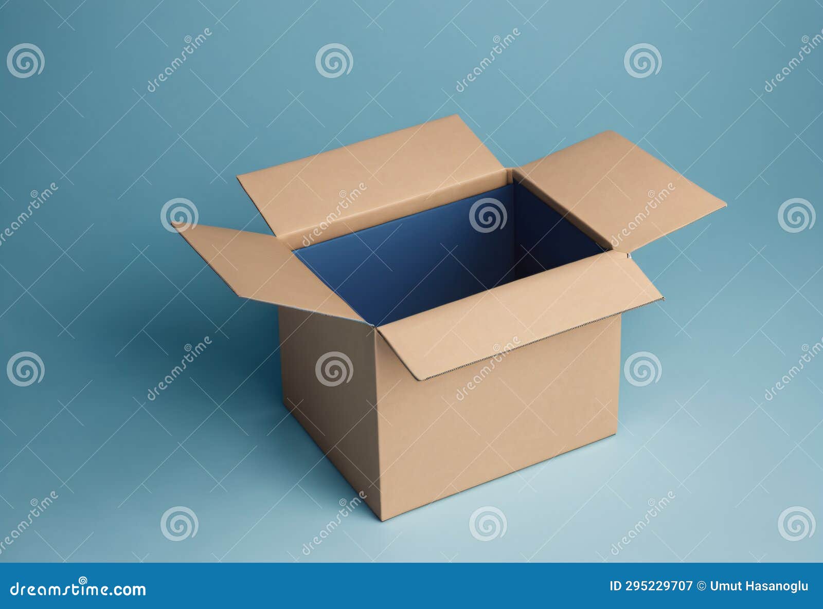 Cargo Box Mockup On Isolated Blue Background Stock Image ...