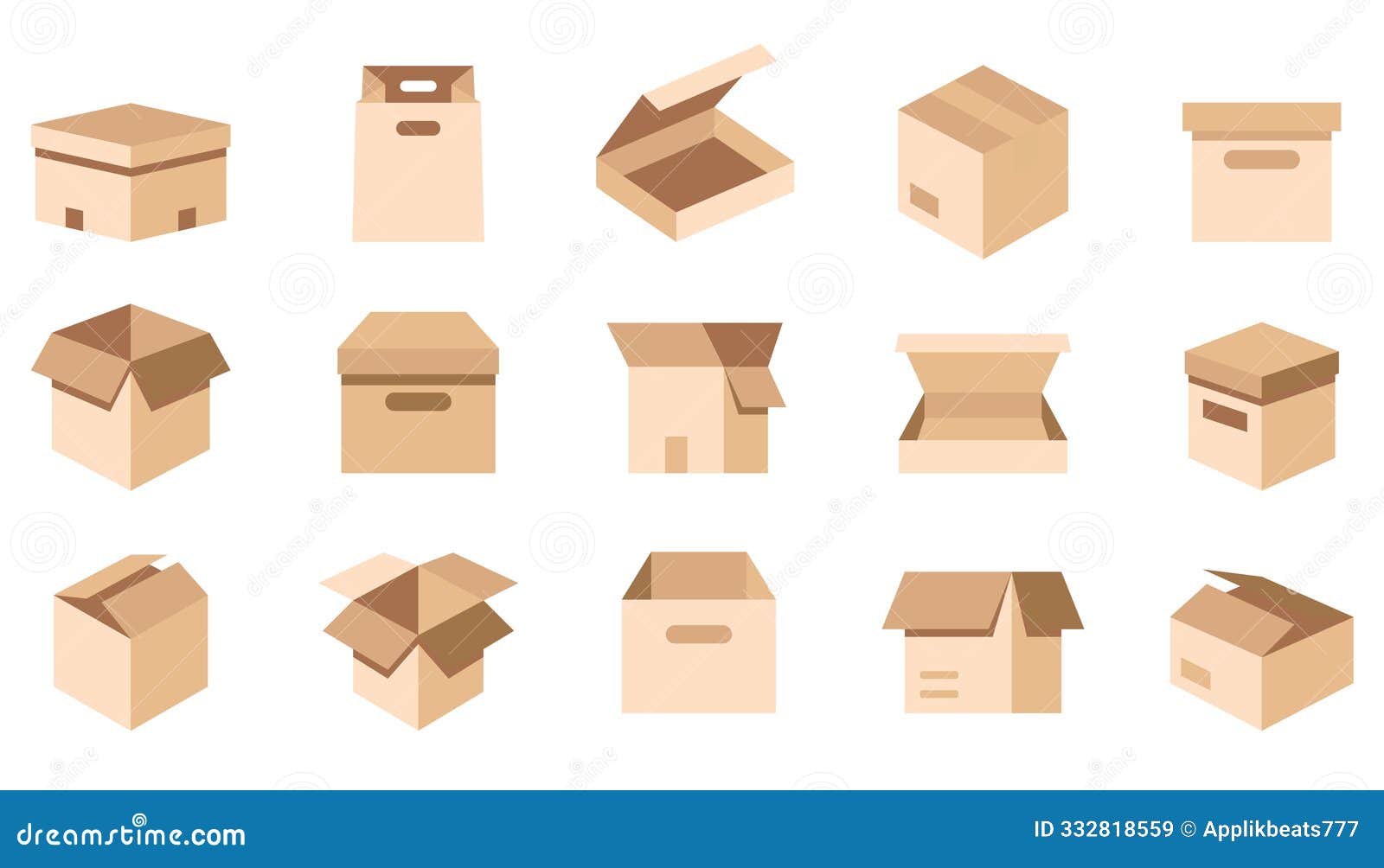 Cargo Boxes Collection. Set of Delivery Boxes in a Flat Design Stock ...
