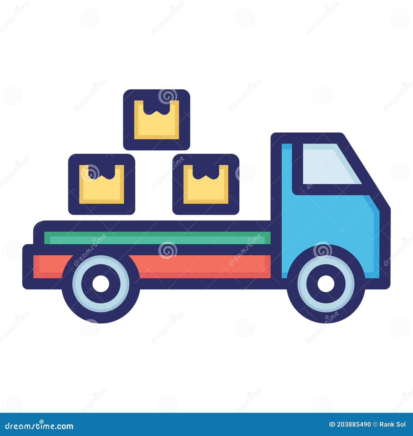 Cargo, Boxes, Transport, Pickup Fully Editable Vector Icon Stock Vector ...