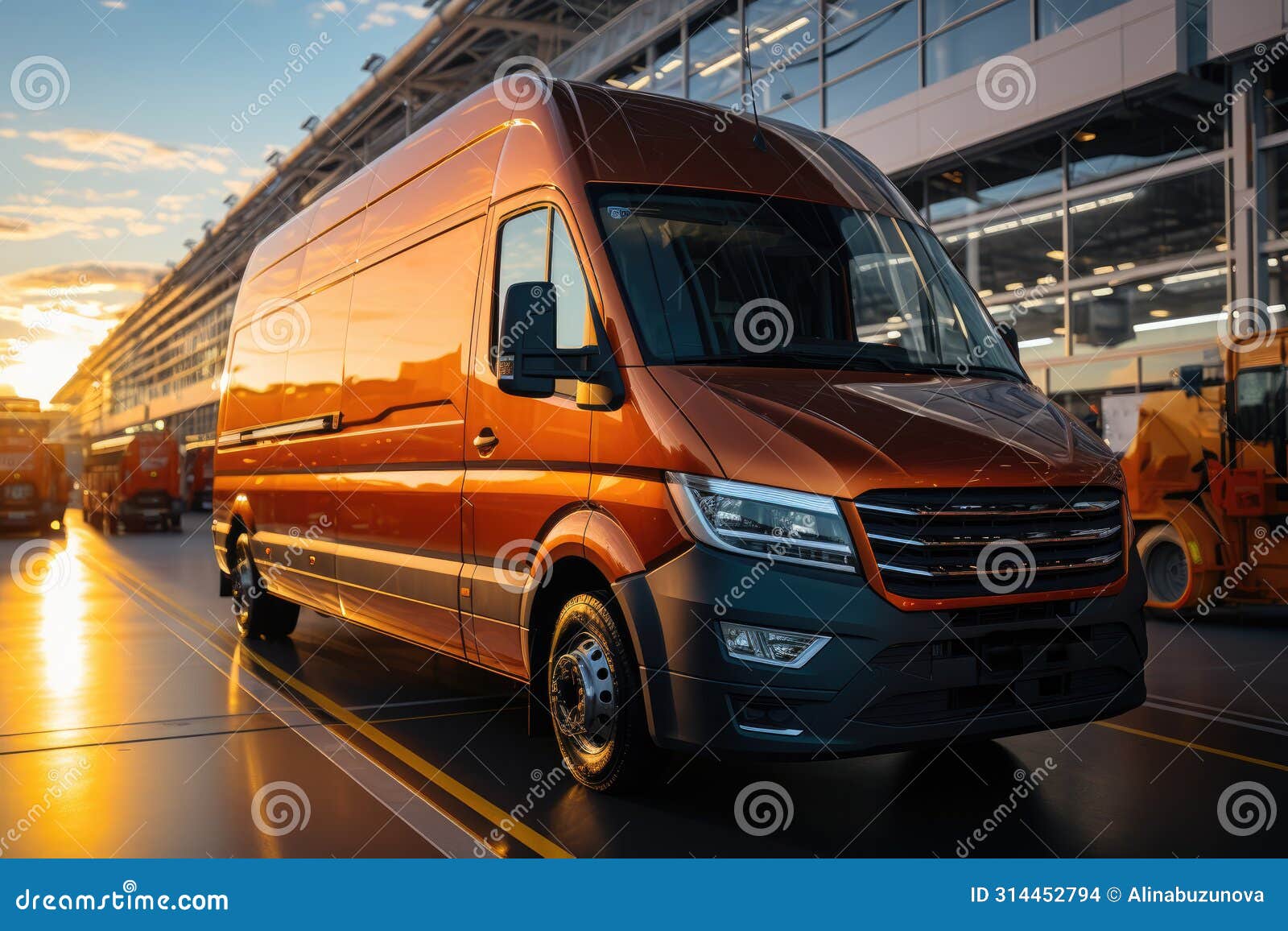 Cargo Bus Waiting for Loading at Logistic Center Stock Photo - Image of ...