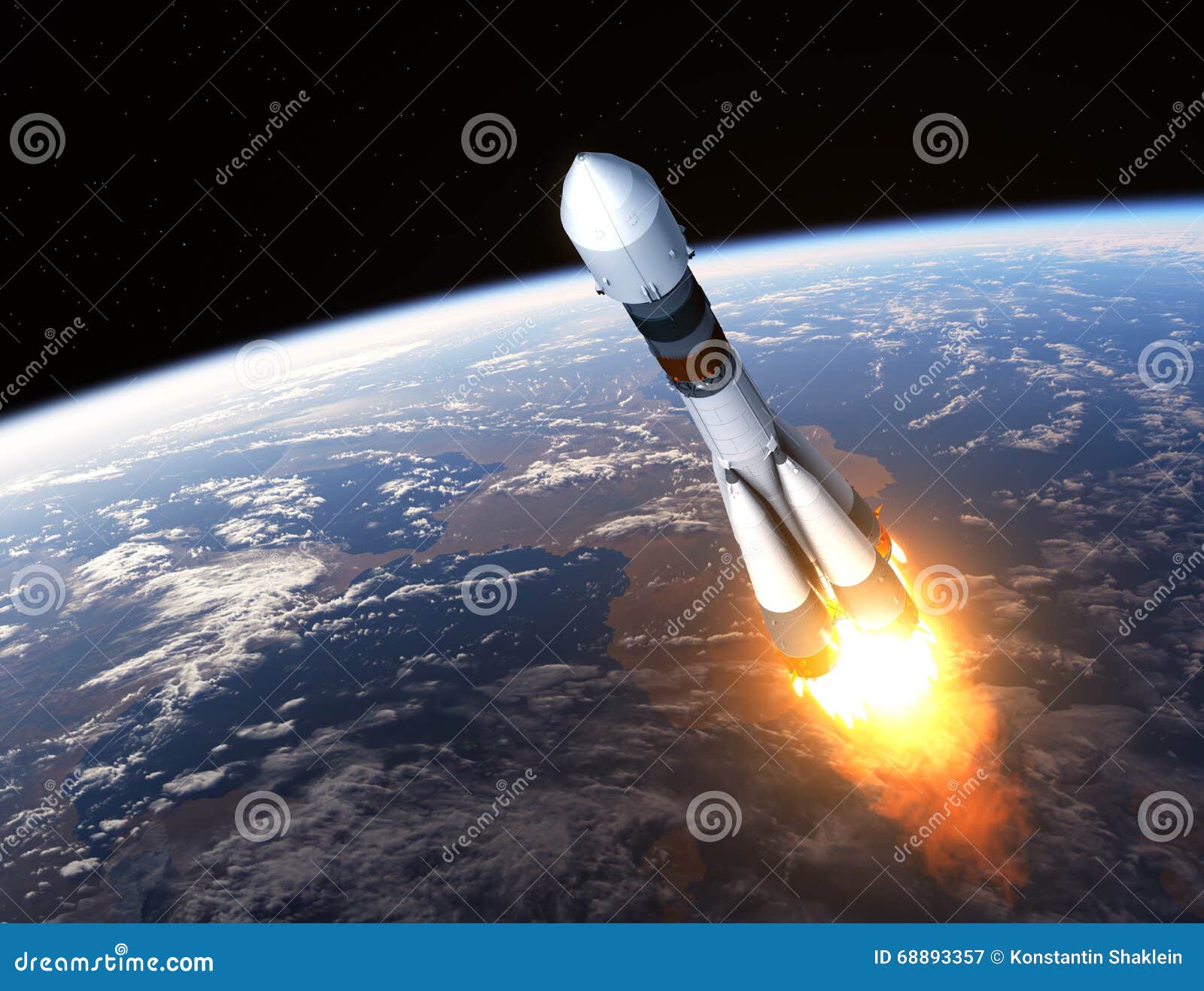 Cargo Carrier Rocket Launch Stock Image | CartoonDealer.com #68893357