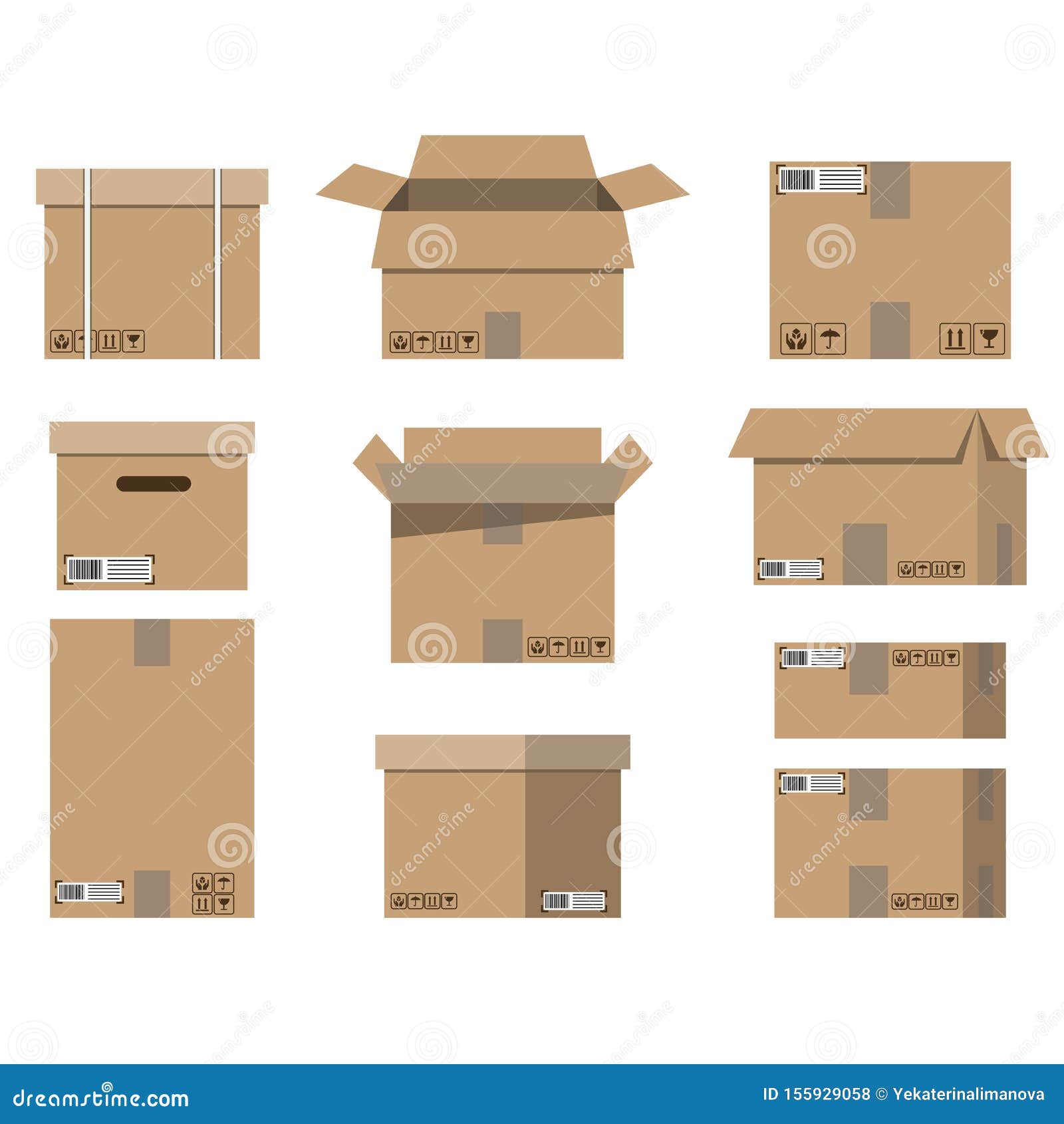 Cargo. Carton Boxes. Moving Stock Vector - Illustration of fragile ...