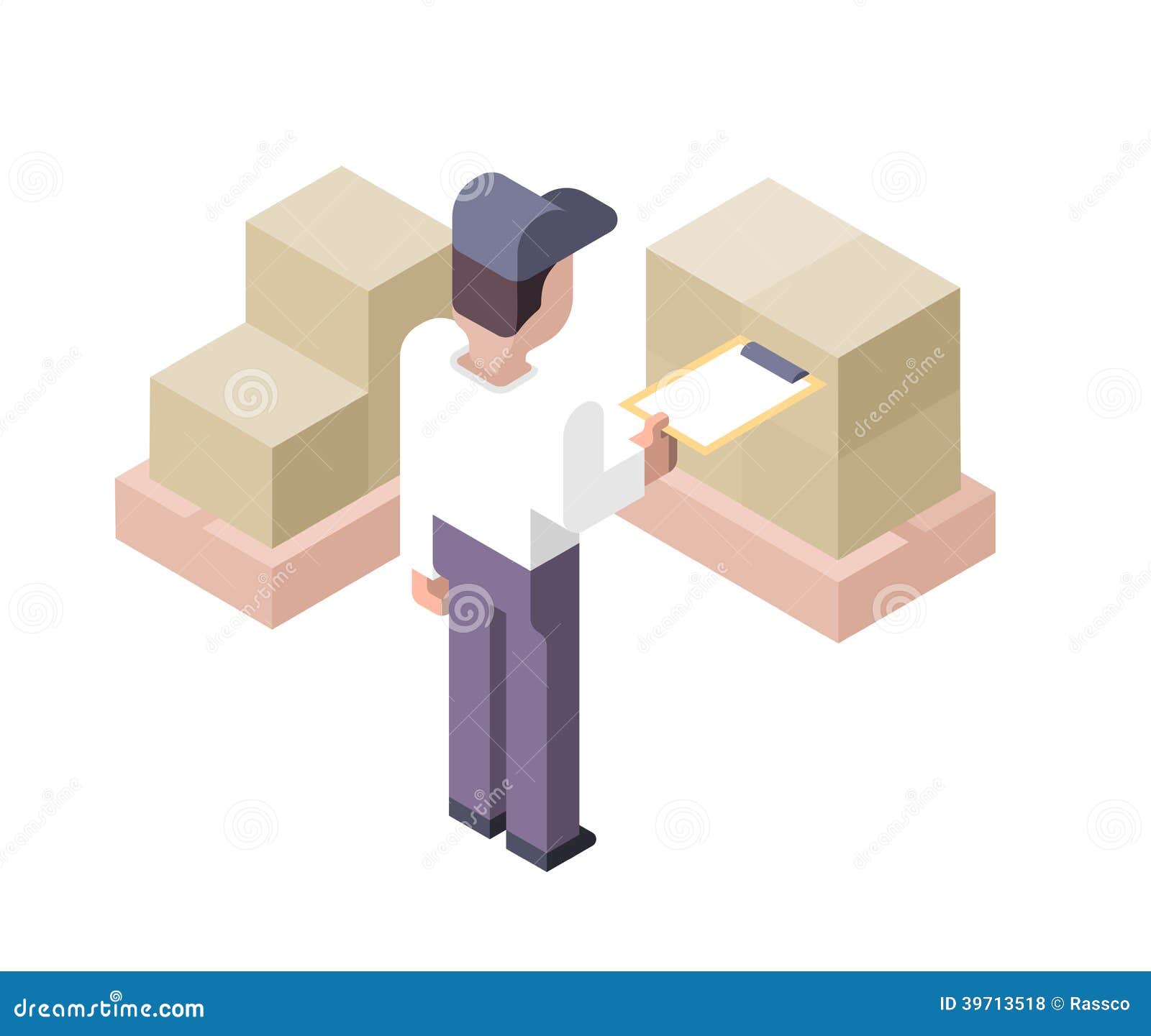 Cargo Checking. Distribution Center Stock Vector - Illustration of ...