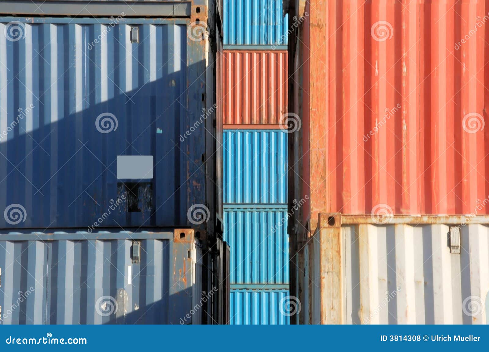 Cargo Container Assembly stock photo. Image of blue, import - 3814308