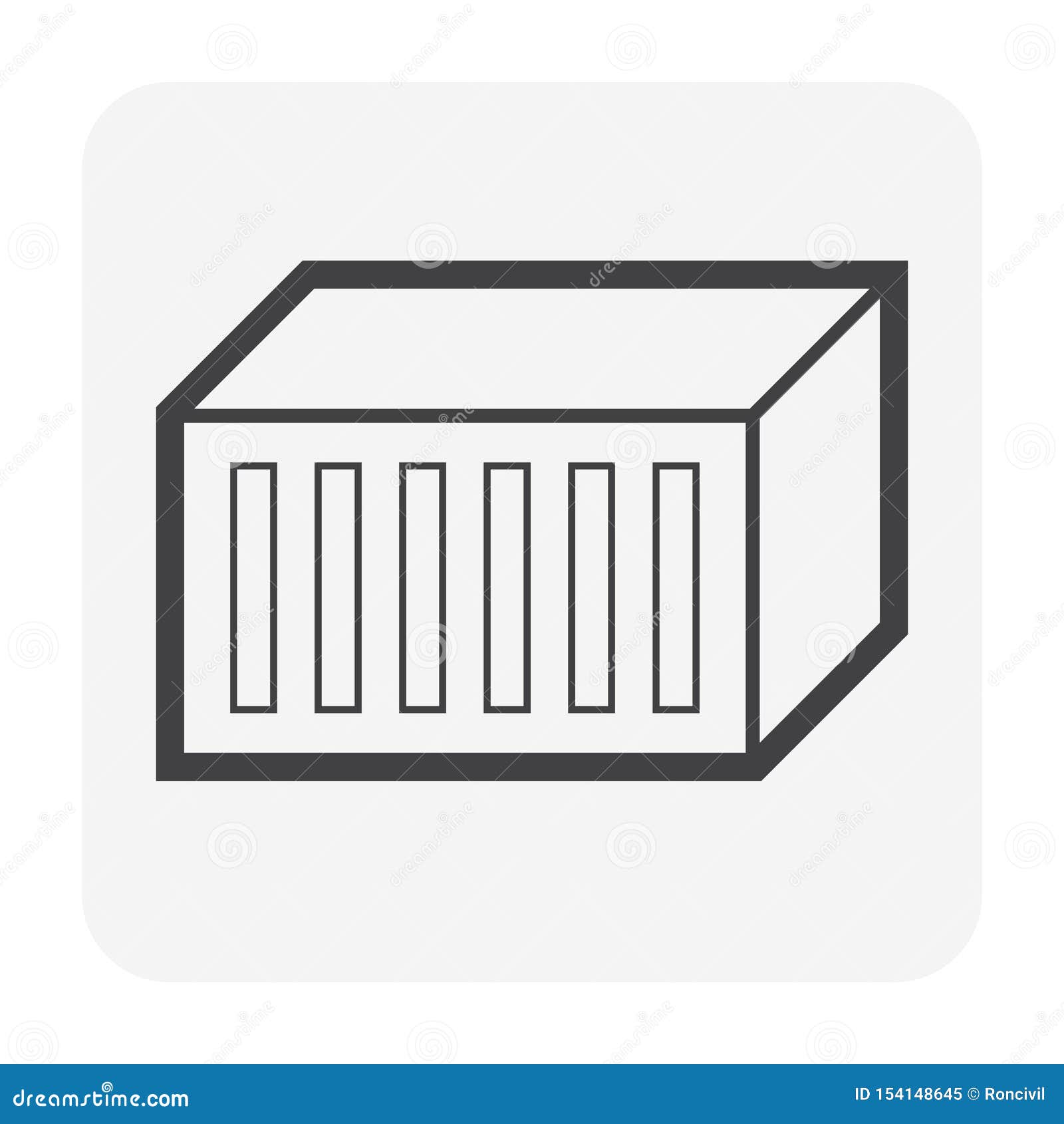 Cargo container box stock vector. Illustration of line - 154148645