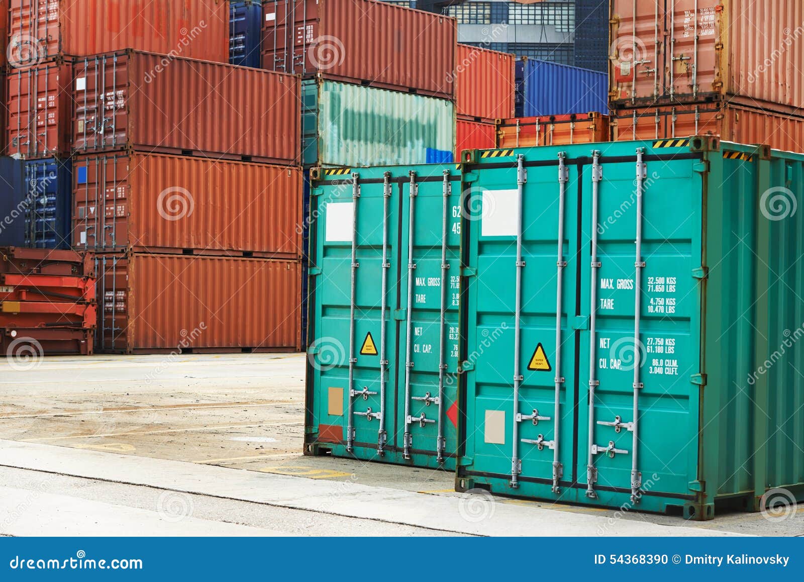Cargo Container Boxes in Dock Terminal Stock Photo - Image of europe ...