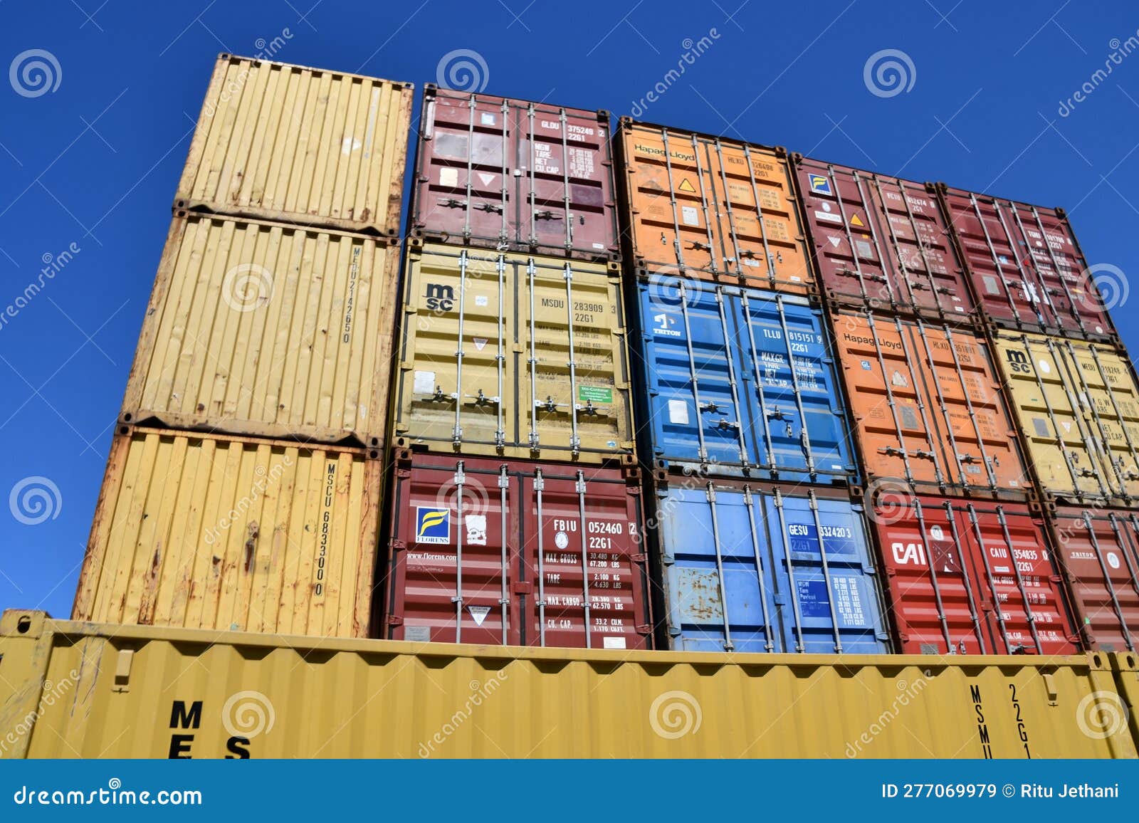 Cargo Container Boxes at the Port in Mazatlan, Mexico Editorial Stock ...