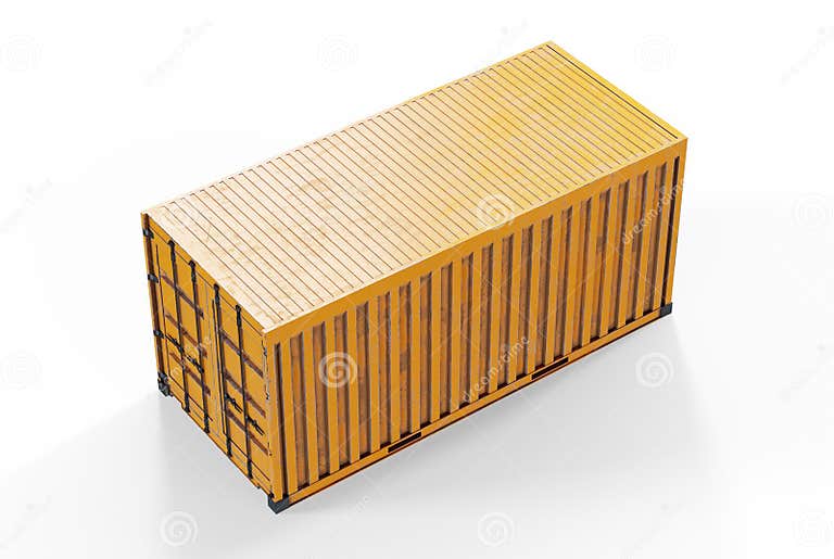 Cargo Container Front Side and Back View 3d Render Stock Illustration ...