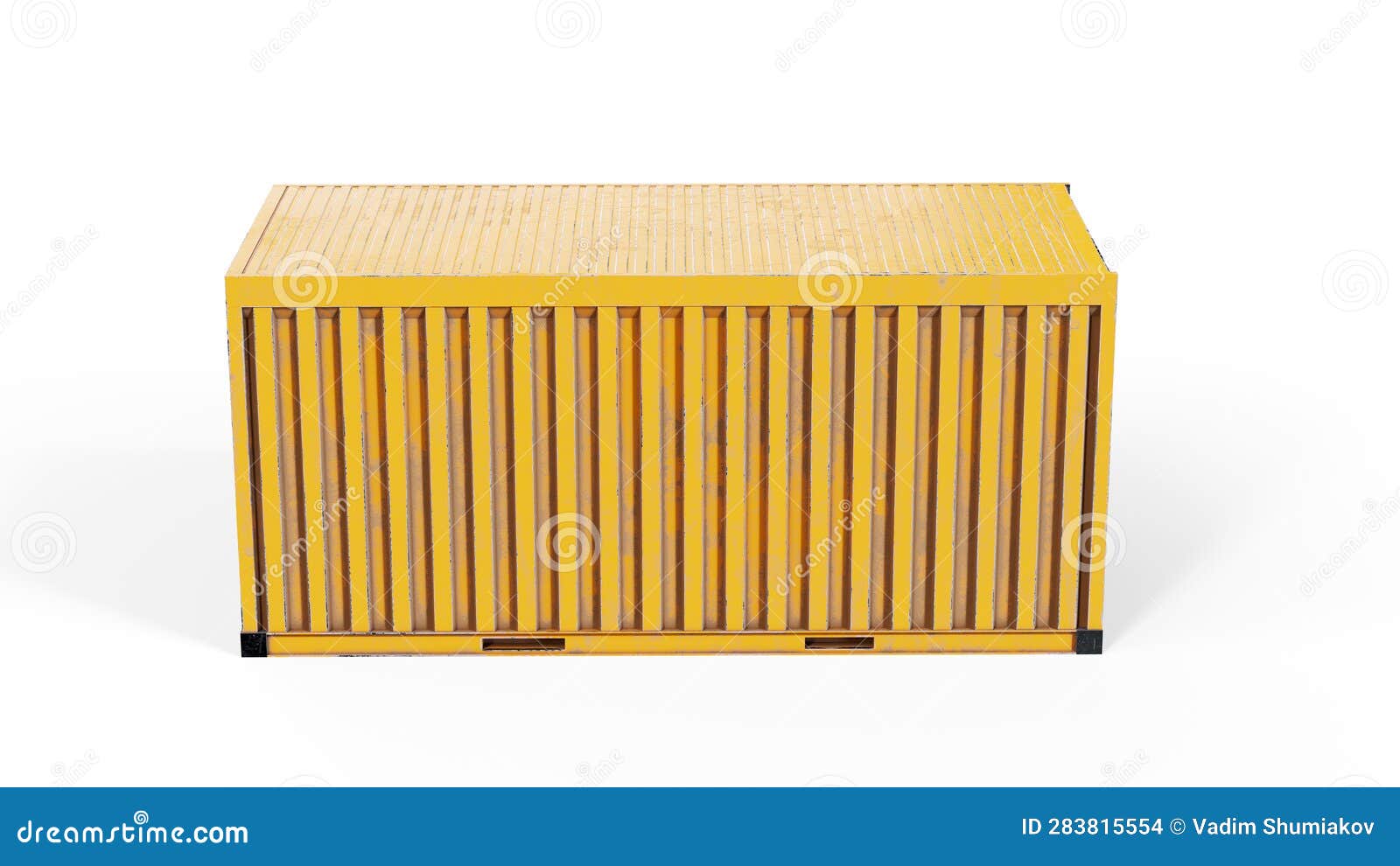 Cargo Container Front Side and Back View 3d Render Stock Illustration ...