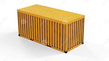 Cargo Container Front Side and Back View 3d Render Stock Illustration ...
