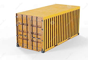 Cargo Container Front Side and Back View 3d Render Stock Illustration ...