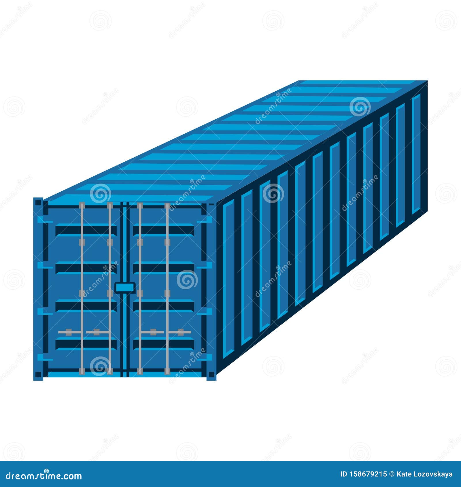 Cargo Container Vector Illustration Isolated on White Background Stock ...