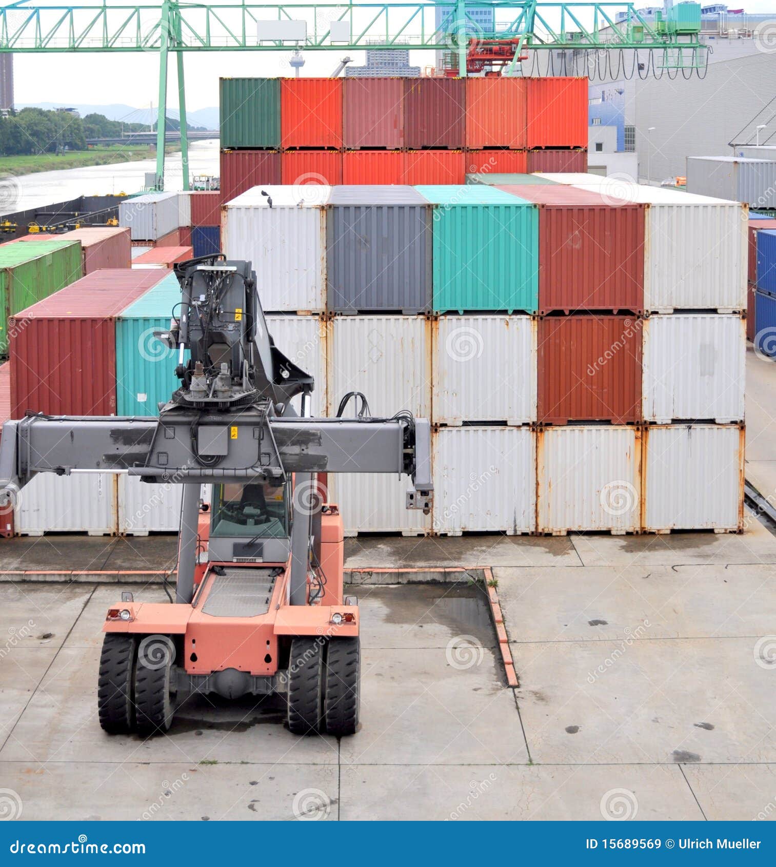 Cargo container harbor stock image. Image of truck, transport - 15689569