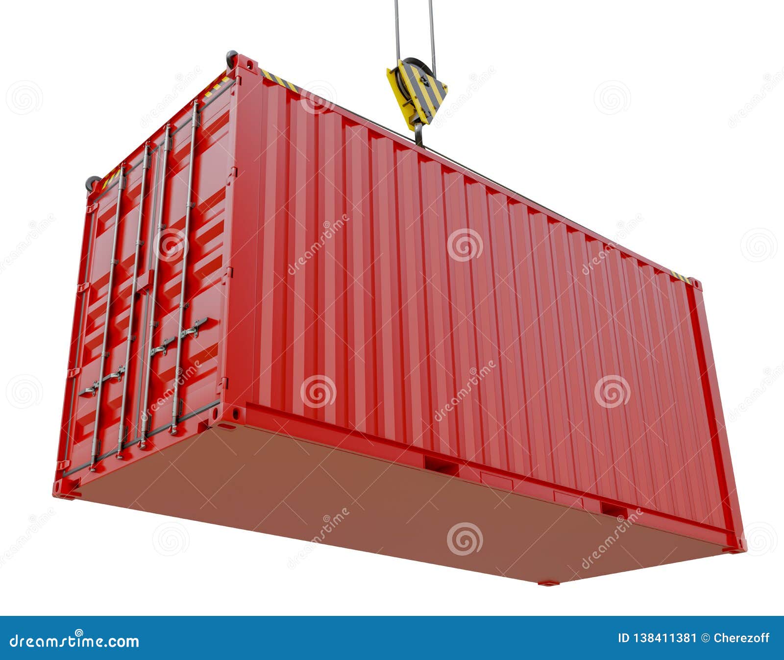 Cargo Container with Hook Isolated on White Stock Illustration ...