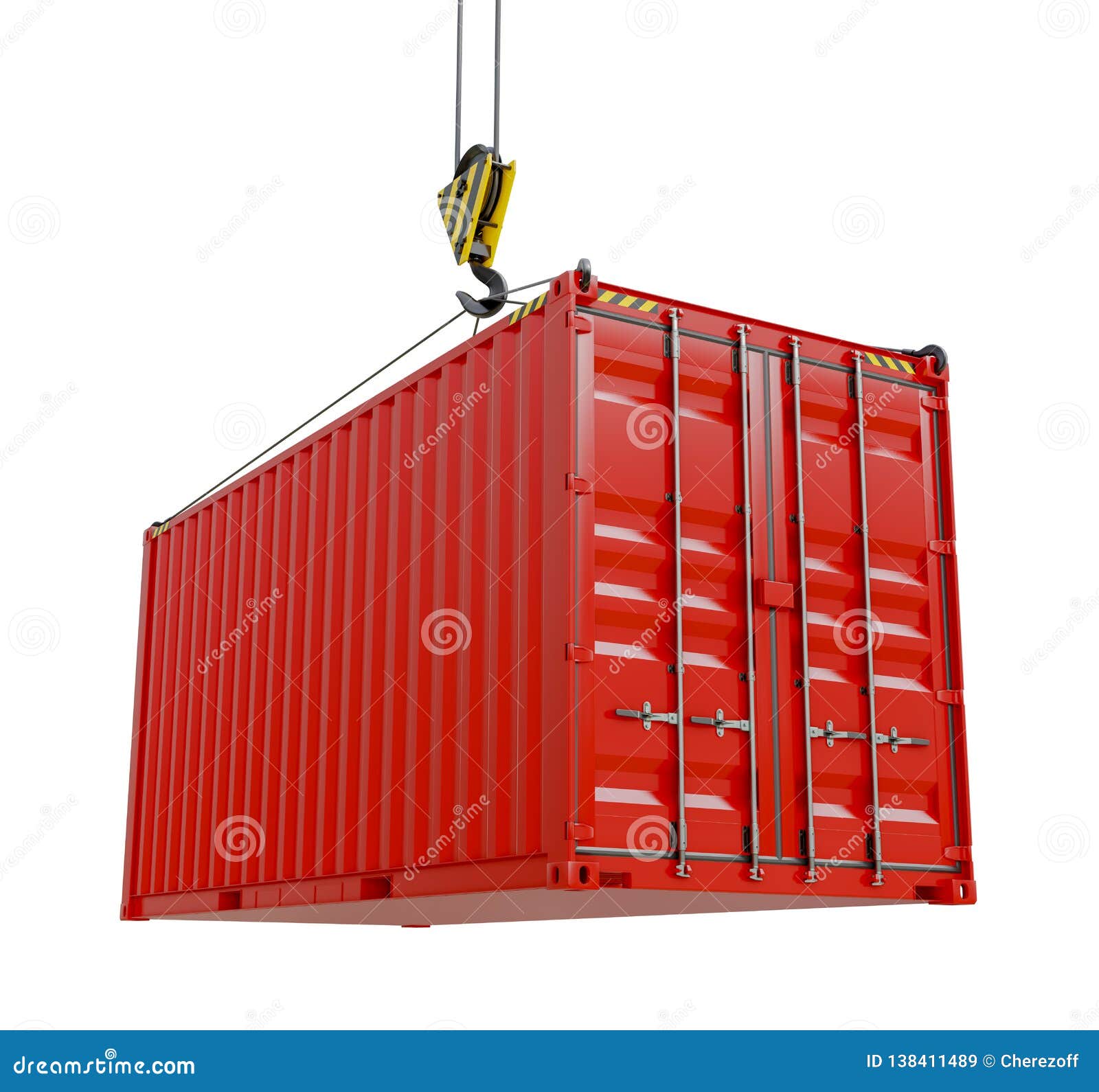 Cargo Container with Hook Isolated on White Stock Illustration ...