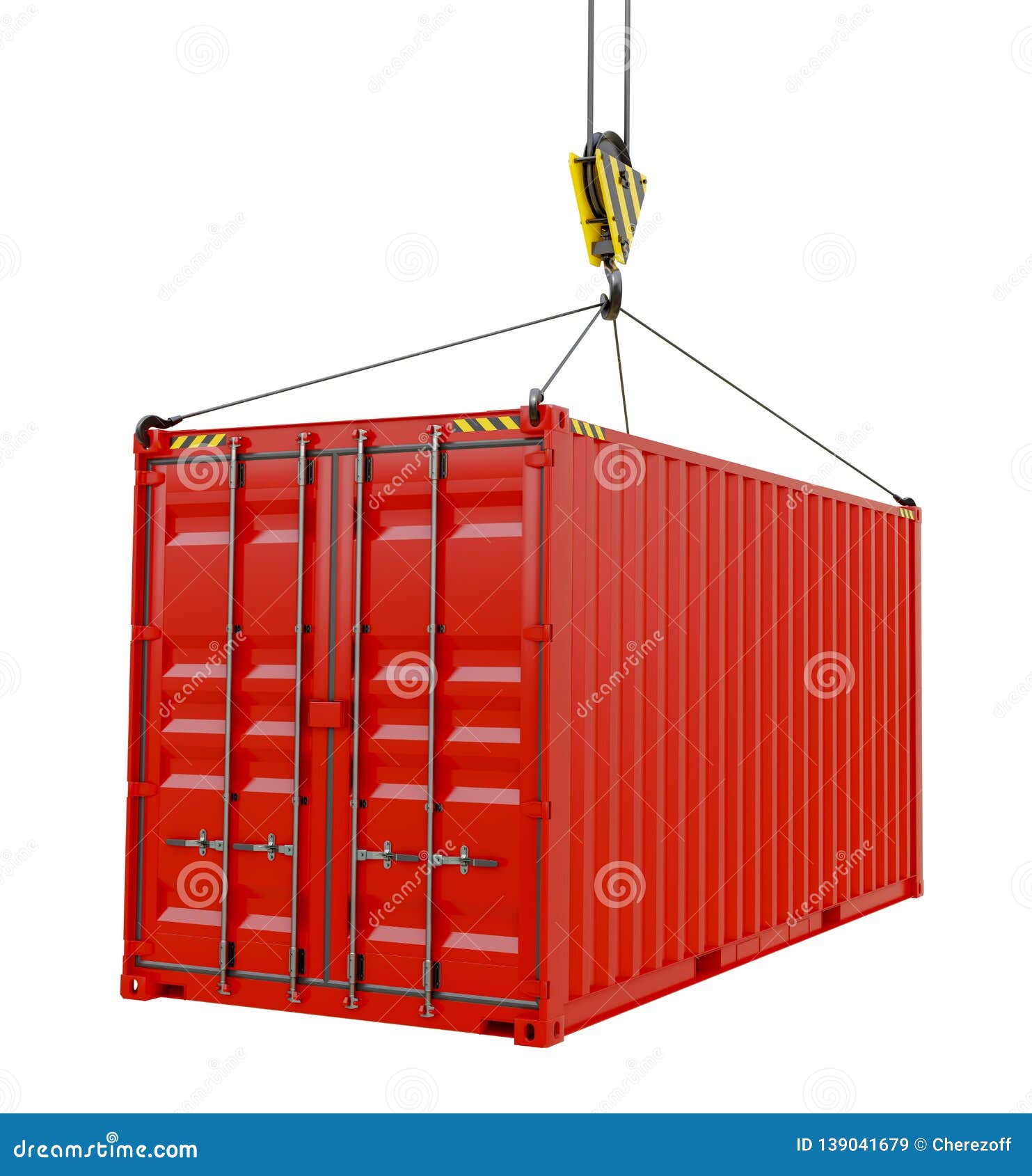 Cargo Container with Hook Isolated on White Stock Illustration ...