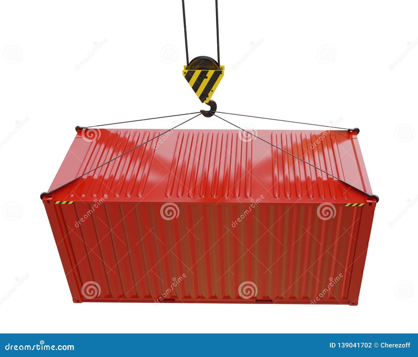 Cargo Container with Hook Isolated on White Stock Illustration ...