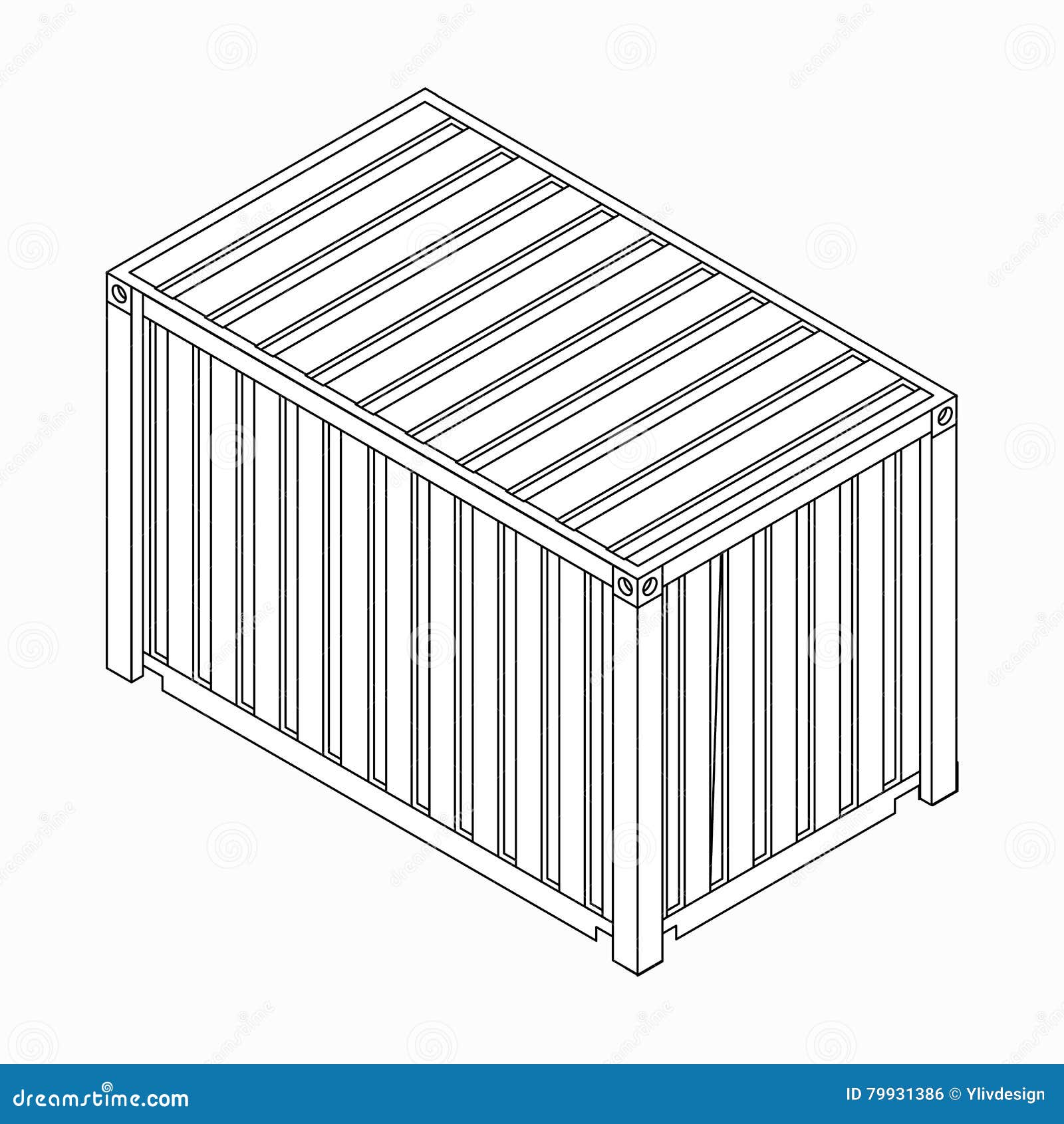 Cargo Container Icon, Isometric 3d Style Stock Vector - Illustration of ...